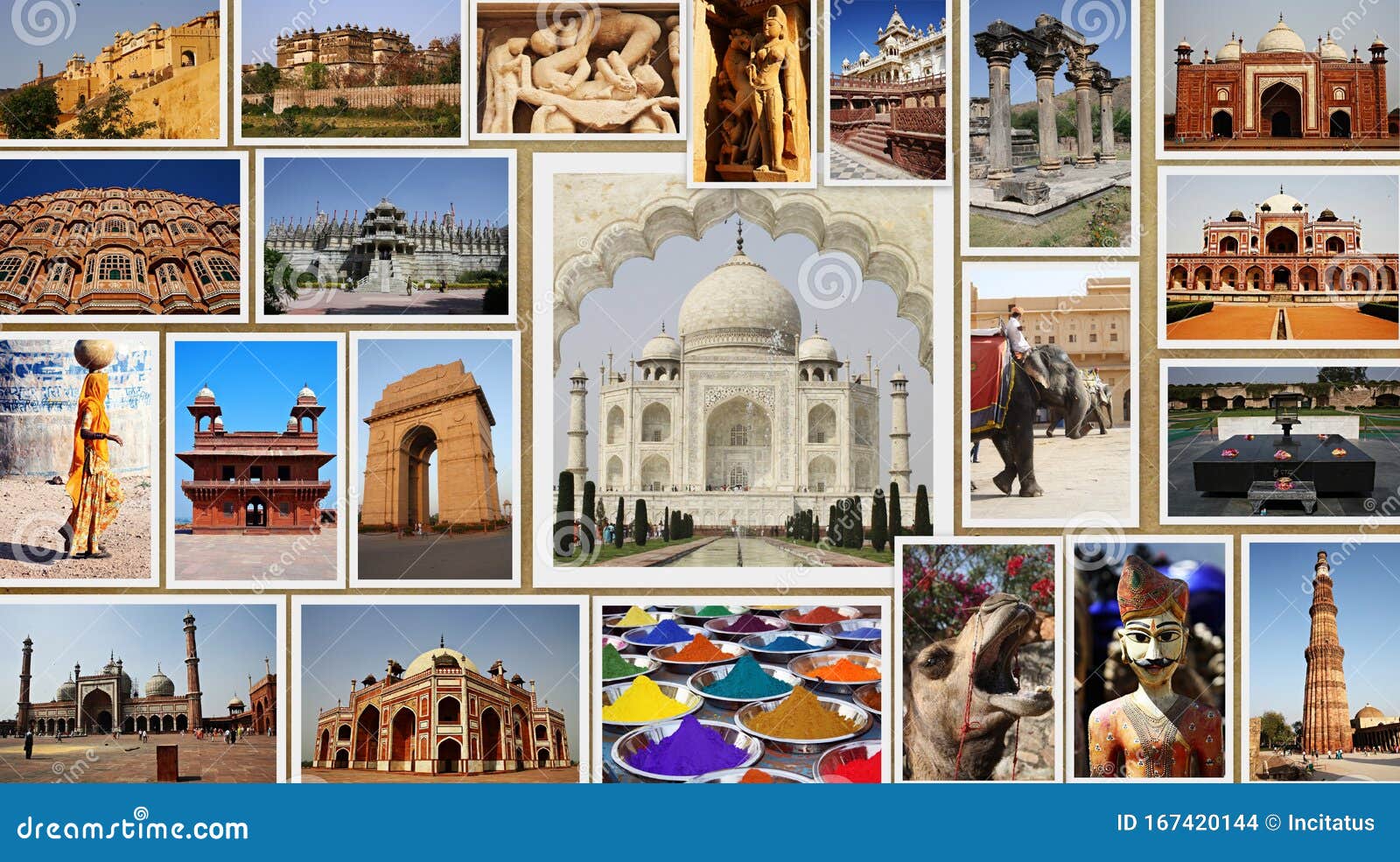 FAMOUS MONUMENTS in COLLAGE Stock Photo - Image of asia, jodhpur: 167420144