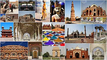 FAMOUS MONUMENTS in COLLAGE Editorial Stock Image - Image of india ...