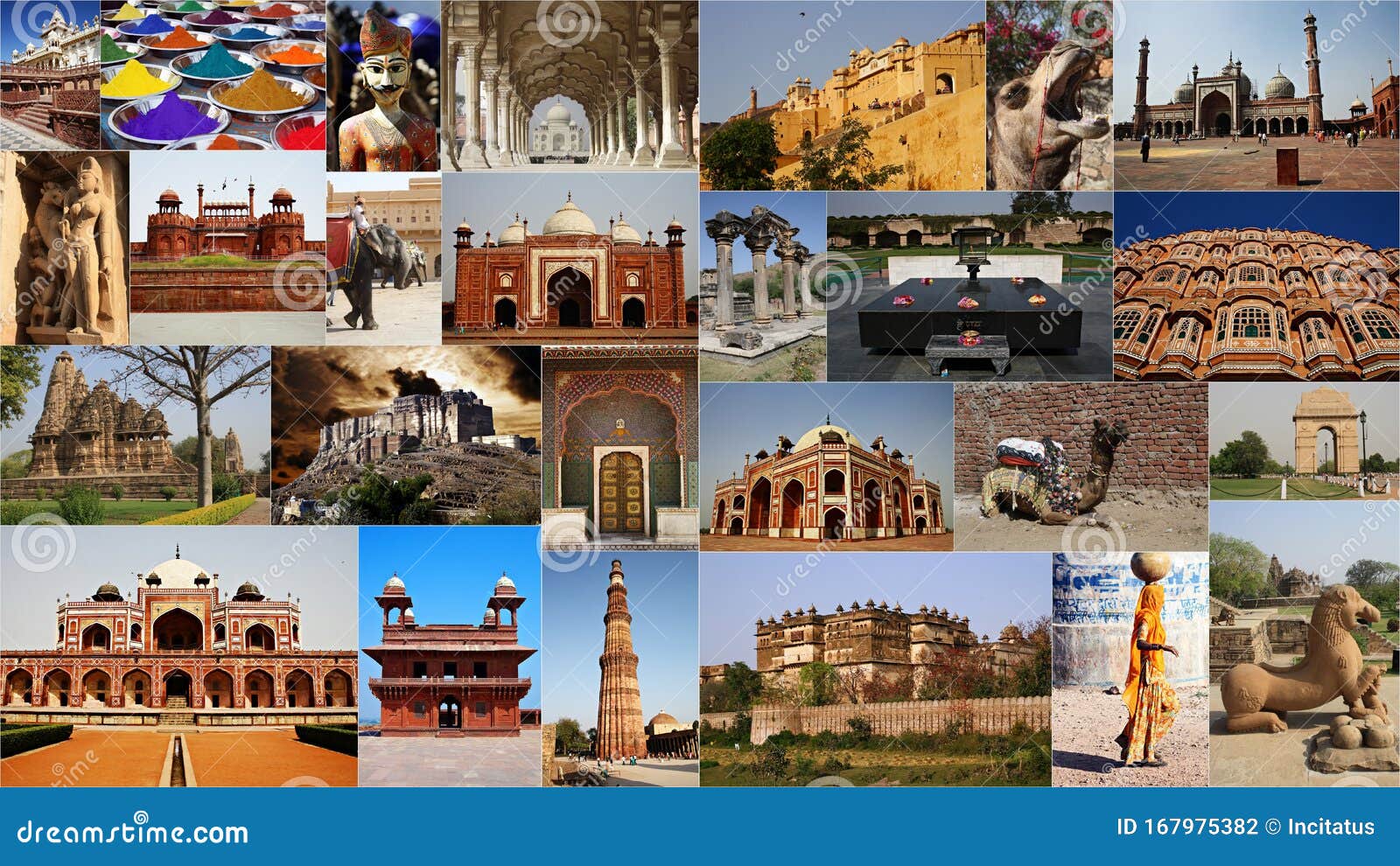 FAMOUS MONUMENTS IN COLLAGE Editorial Image | CartoonDealer.com #167975382