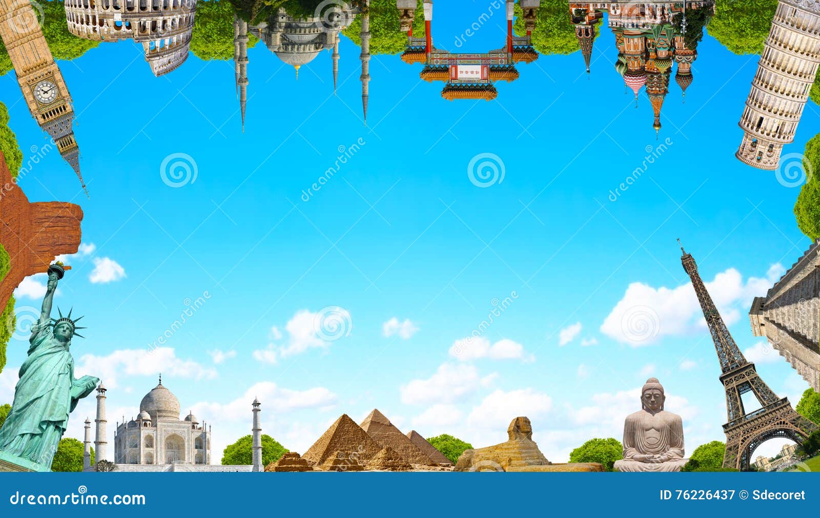 Famous Monuments of the World Stock Illustration - Illustration of ...