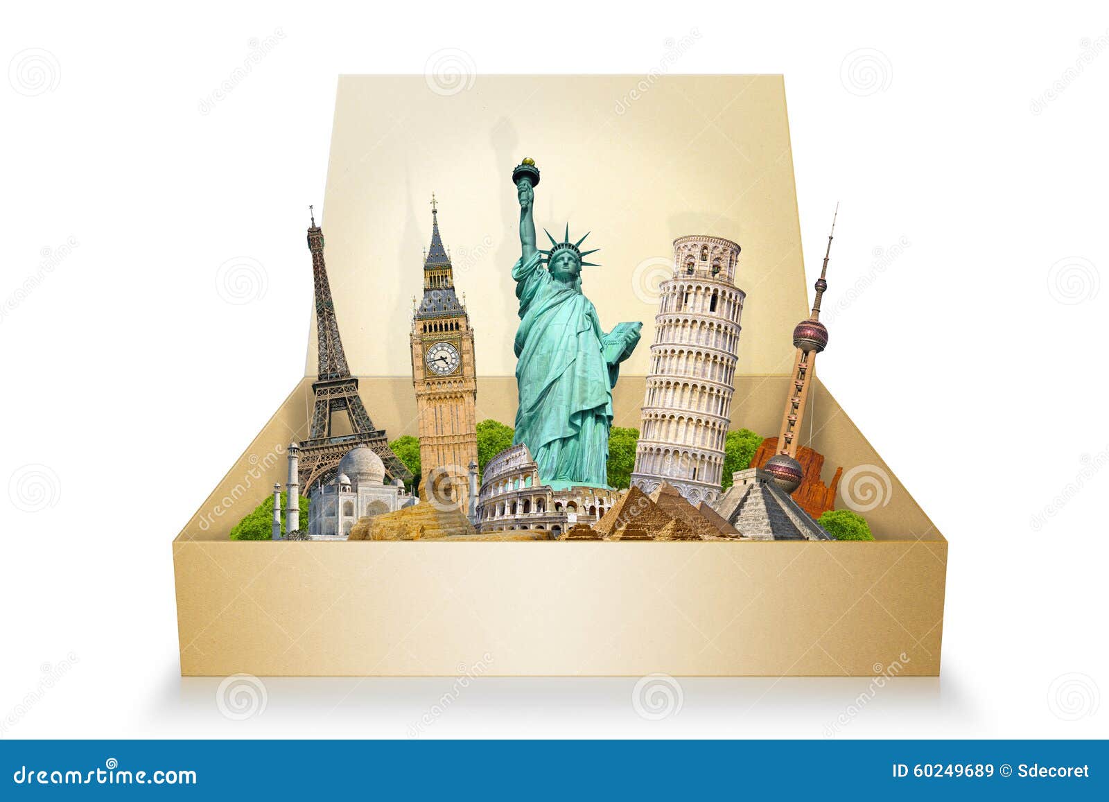 Famous Monuments of the World Stock Illustration - Illustration of ...