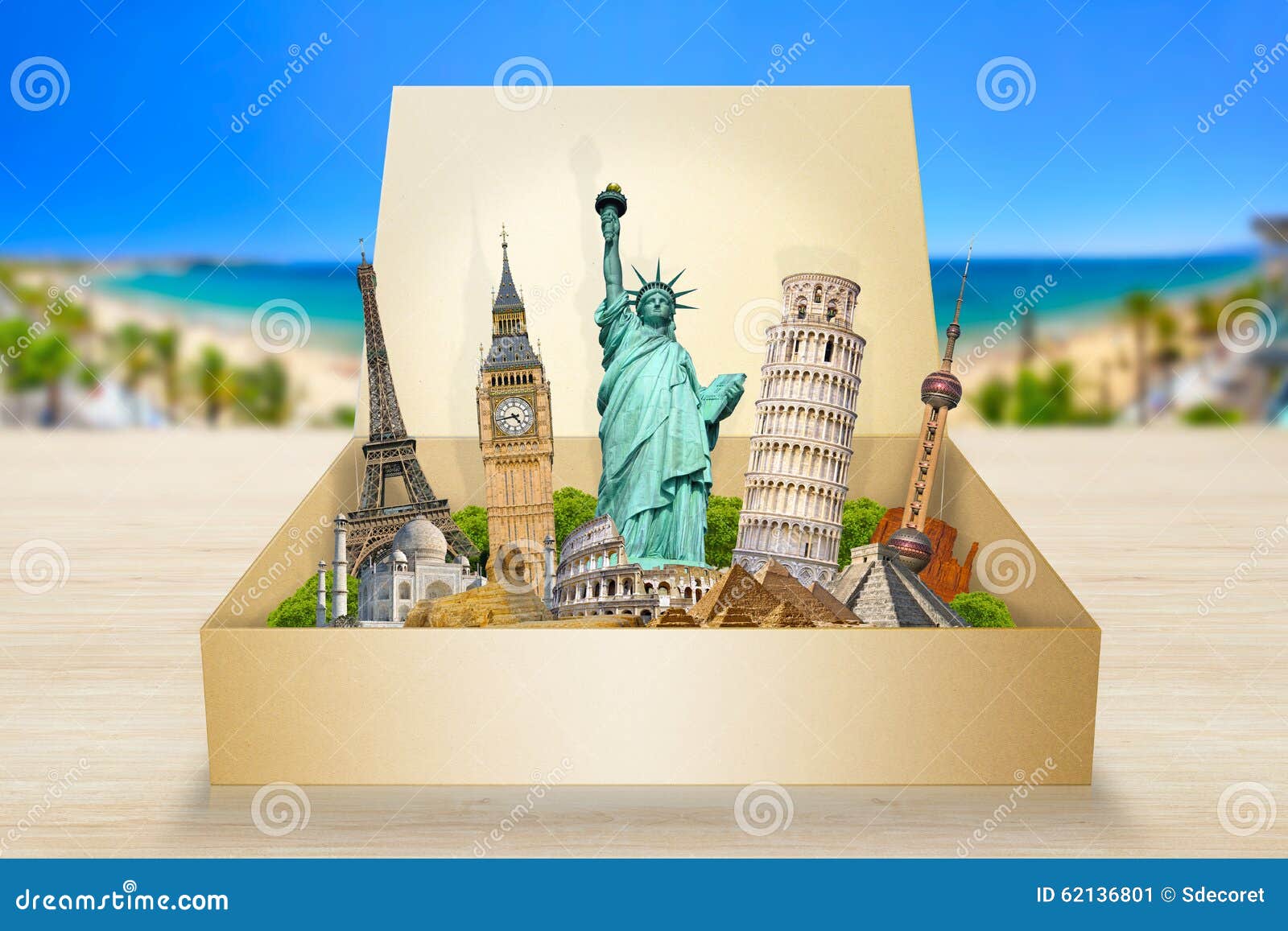 Famous Monuments of the World Stock Illustration - Illustration of ...