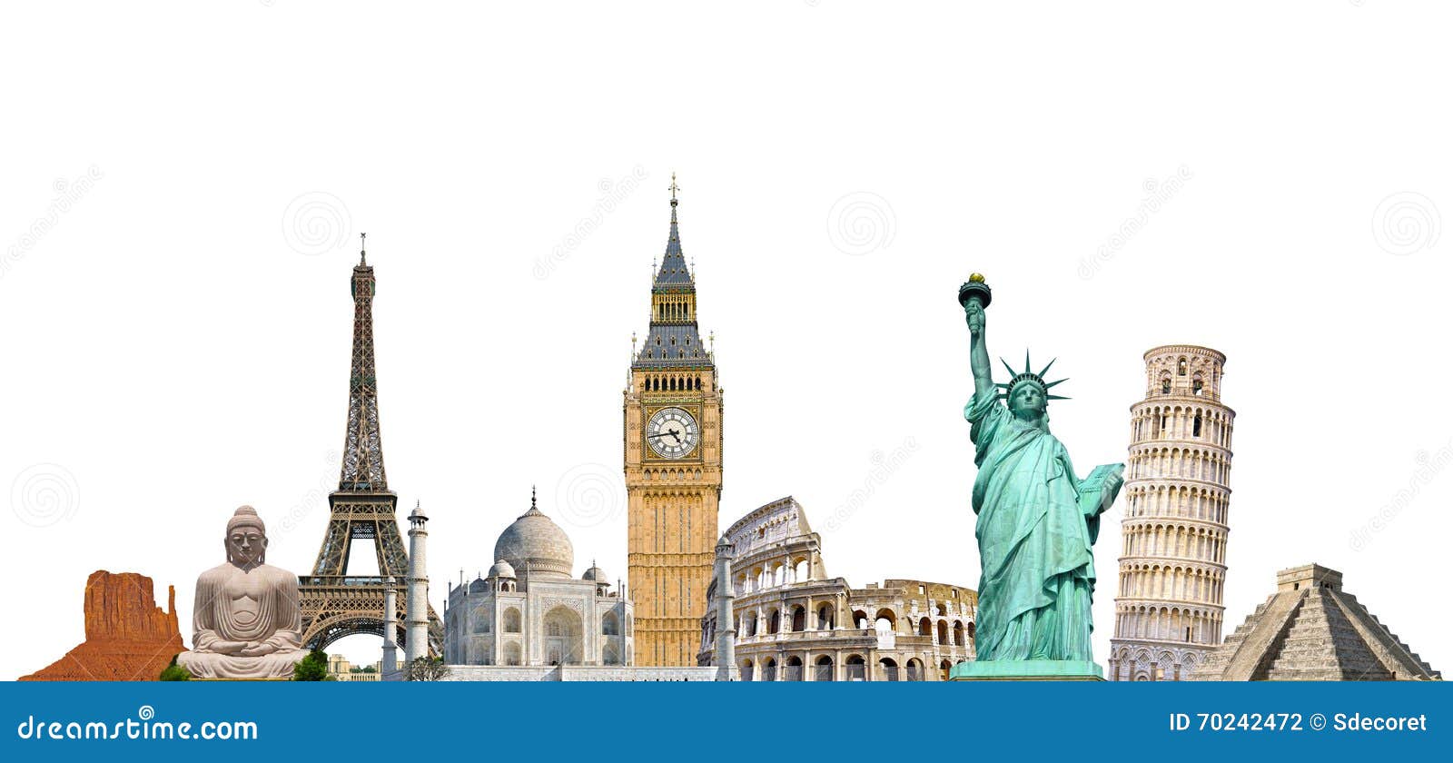 Monuments Of The World On A Map Royalty-Free Stock Photo ...