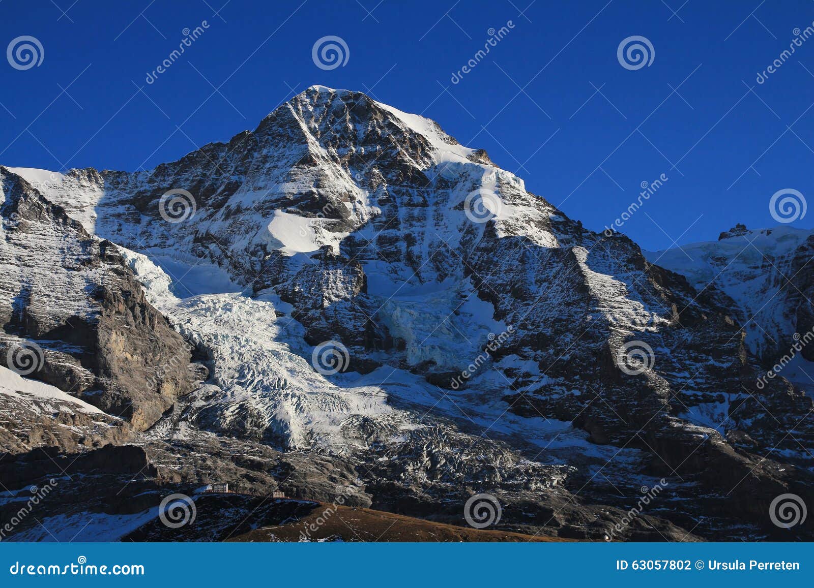 Famous Mountain Monch and Glacier Stock Photo - Image of berne, high ...