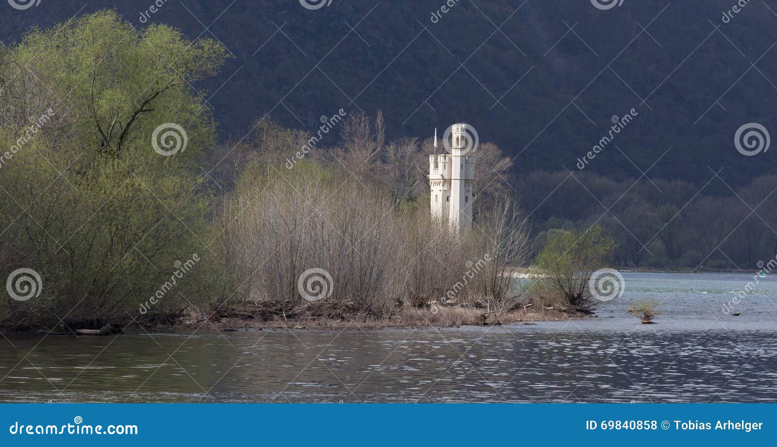 Famous Mouse Tower Bingen Germany Stock Photo - Image of romantic ...