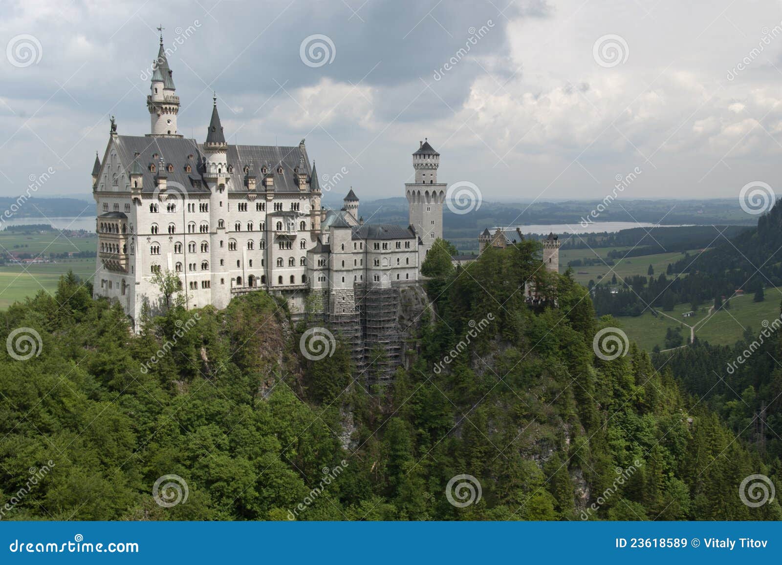 Famous Neuschwanstein Castle, Germany Stock Image - Image of dawn, hill ...