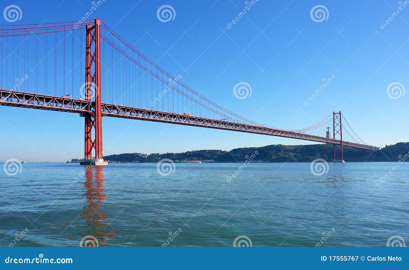 Famous Old Bridge Over River Tejo Stock Image - Image of european ...