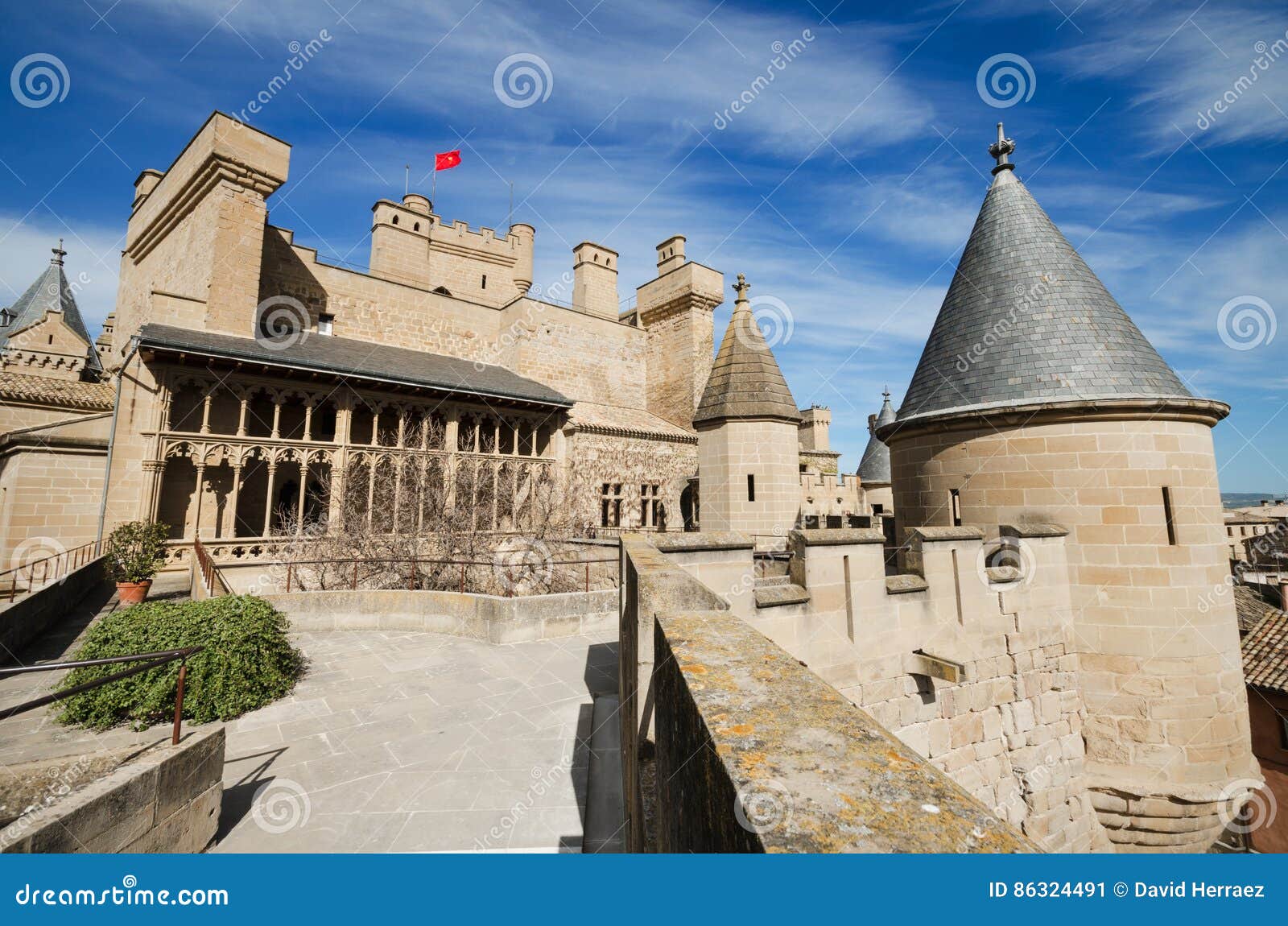 Famous Olite Castle in Navarra, Spain. Stock Image - Image of fortness ...