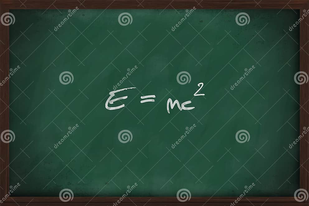 Famous Physics Equation on Blackboard Stock Photo - Image of ...