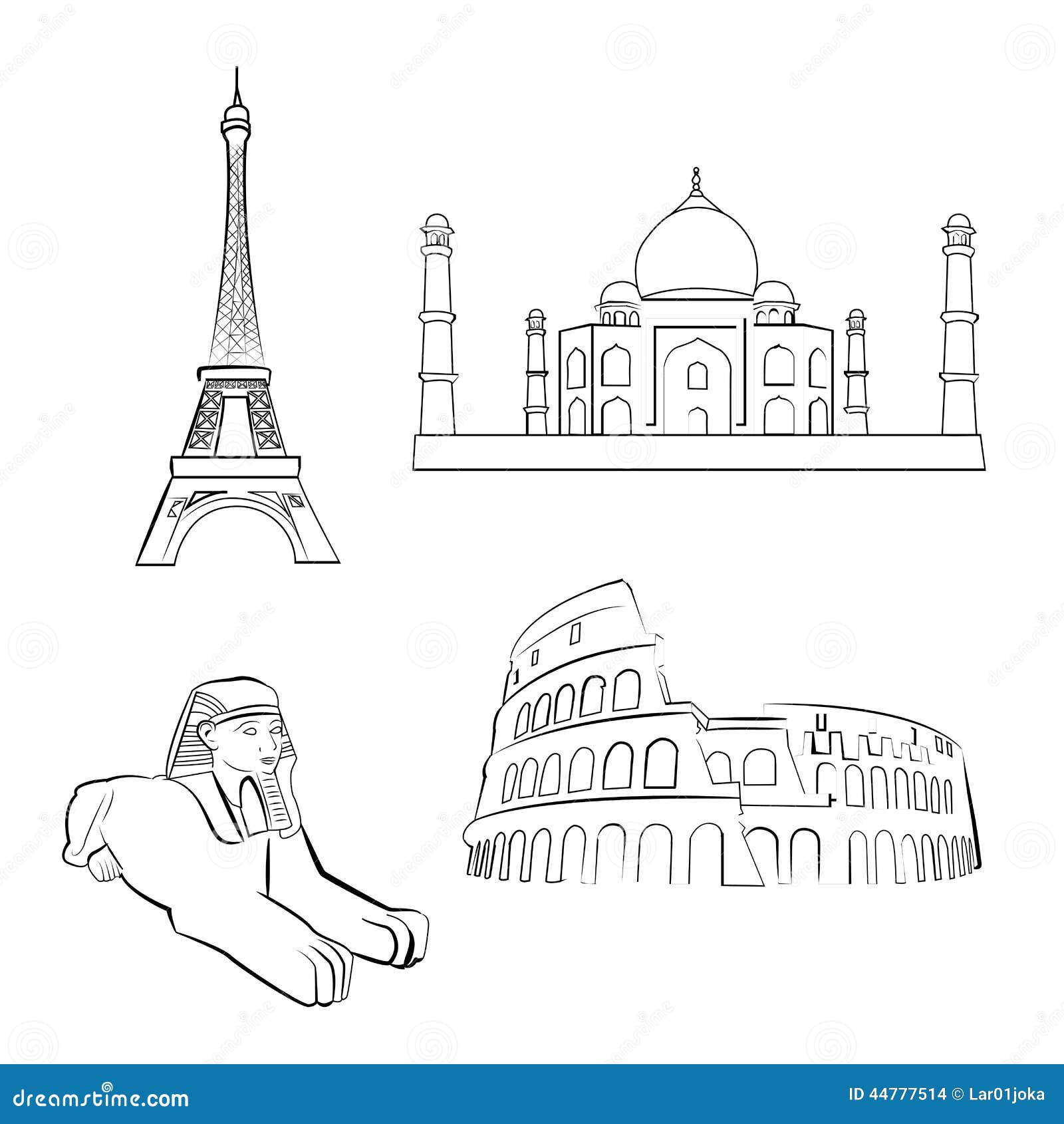 Famous places stock illustration. Illustration of ancient - 44777514