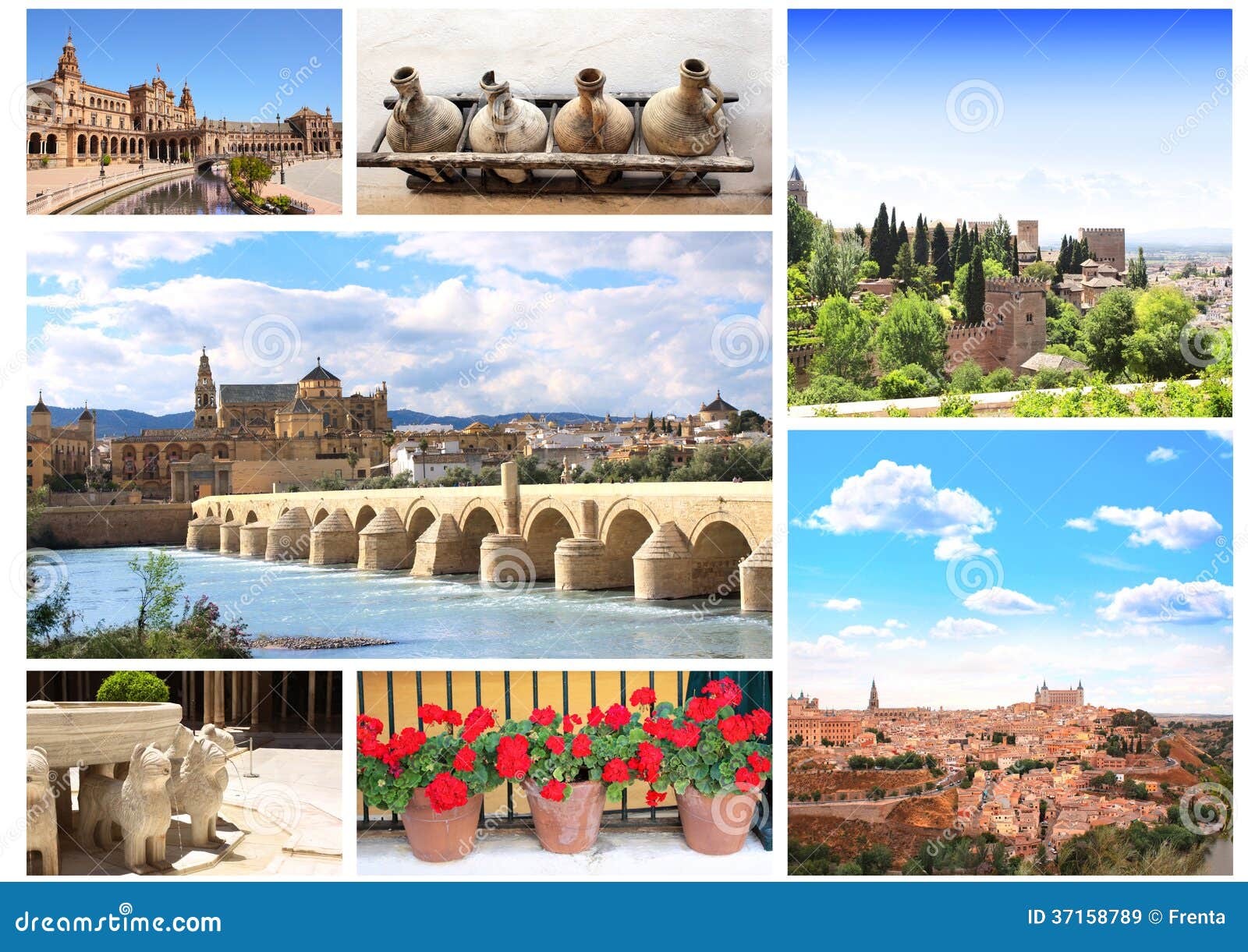 Famous places of Spain stock image. Image of landscapes - 37158789