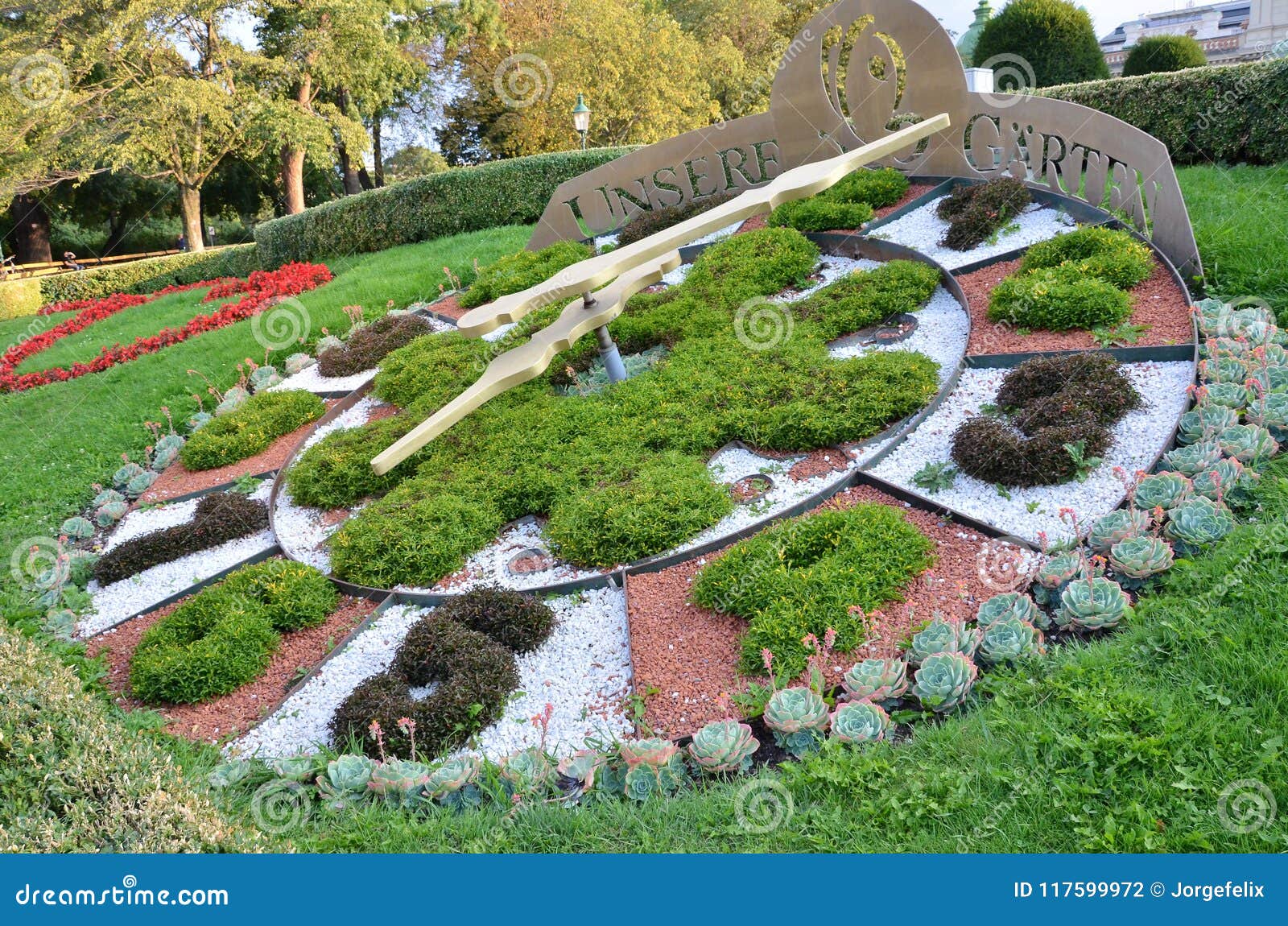 Plant Clock in a Garden in Vienna Editorial Photography - Image of tree ...