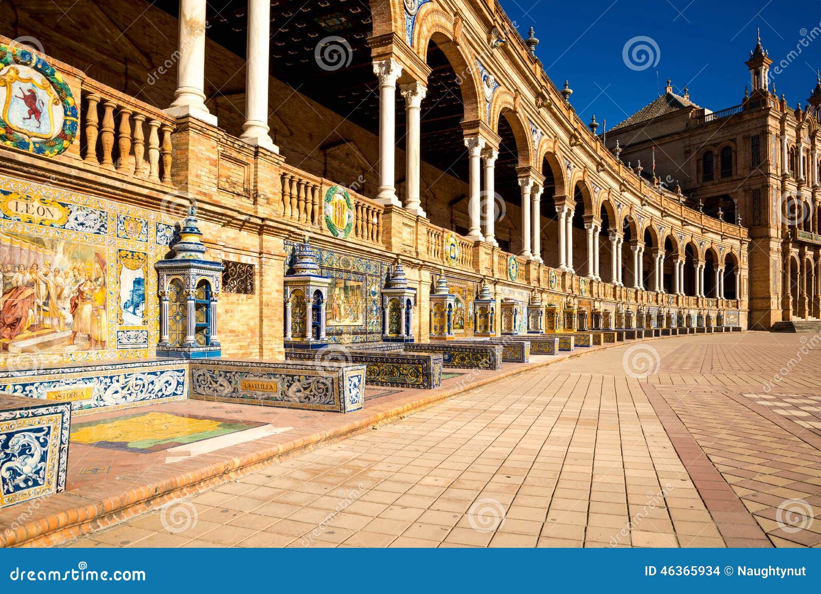 Famous Plaza De Espana, Sevilla, Spain. Stock Photo - Image of building ...