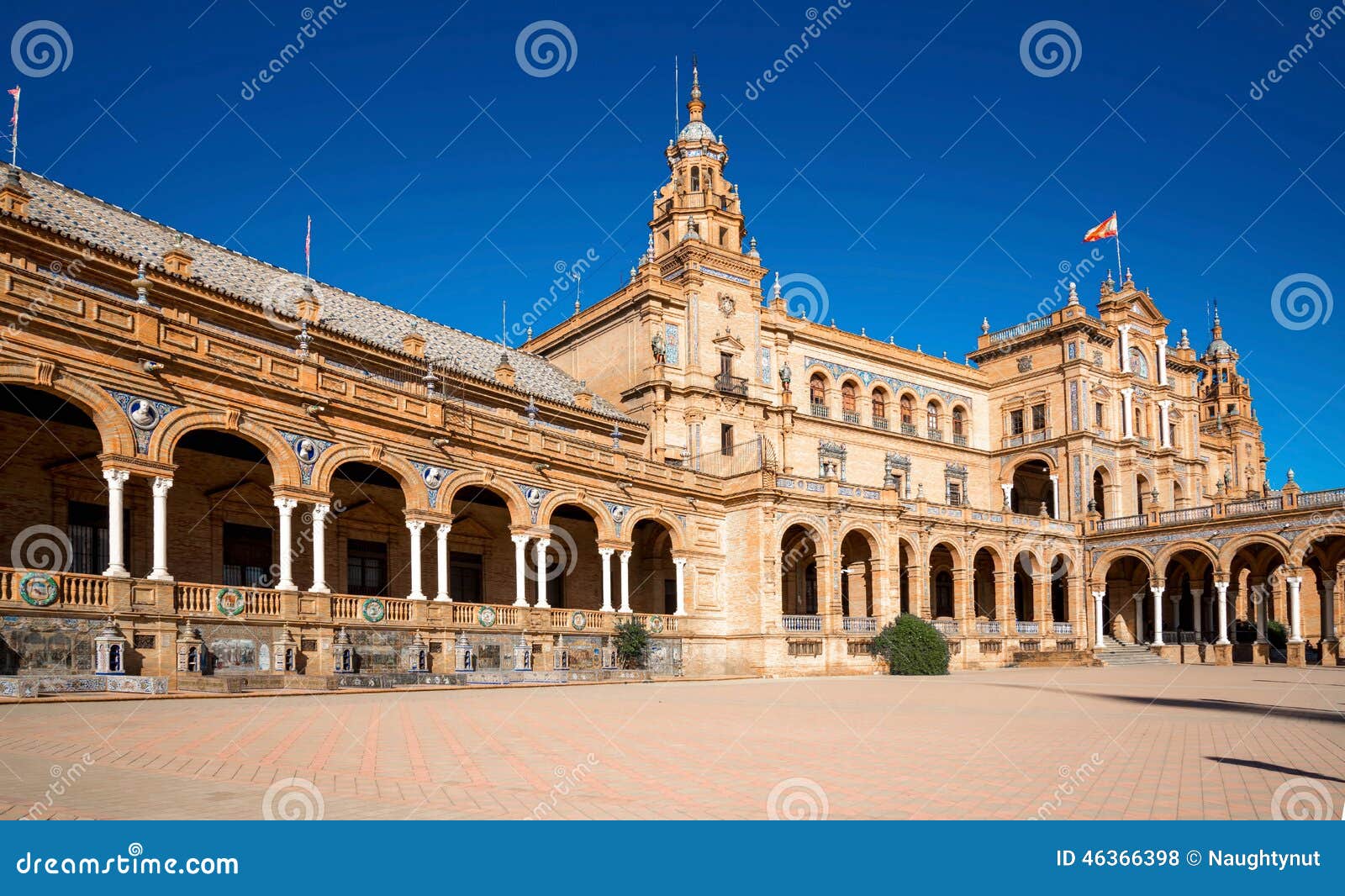 Famous Plaza De Espana, Sevilla, Spain. Stock Photo - Image of ...