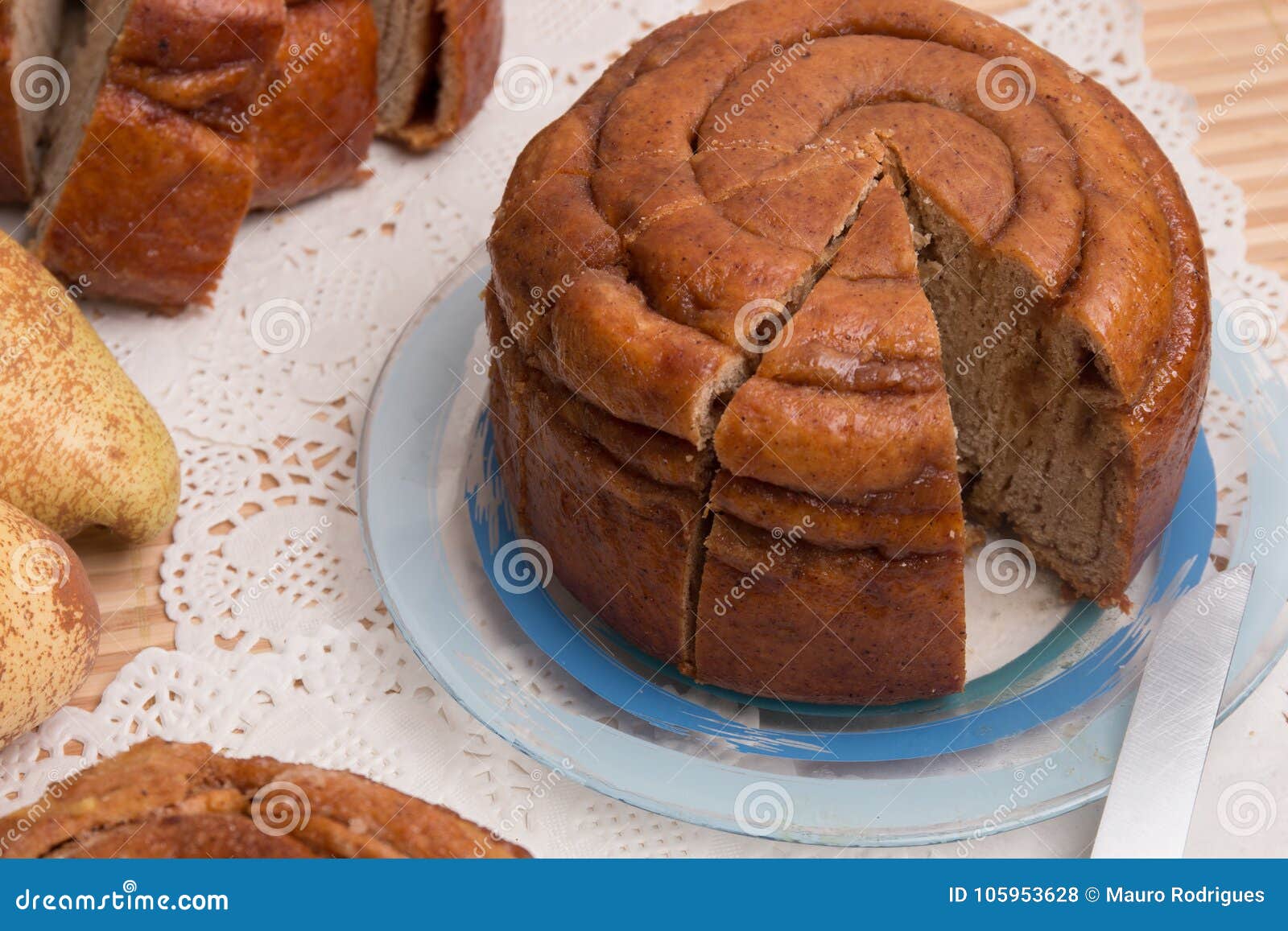 Famous Portuguese Folar Cake Stock Photo - Image of table, pears: 105953628