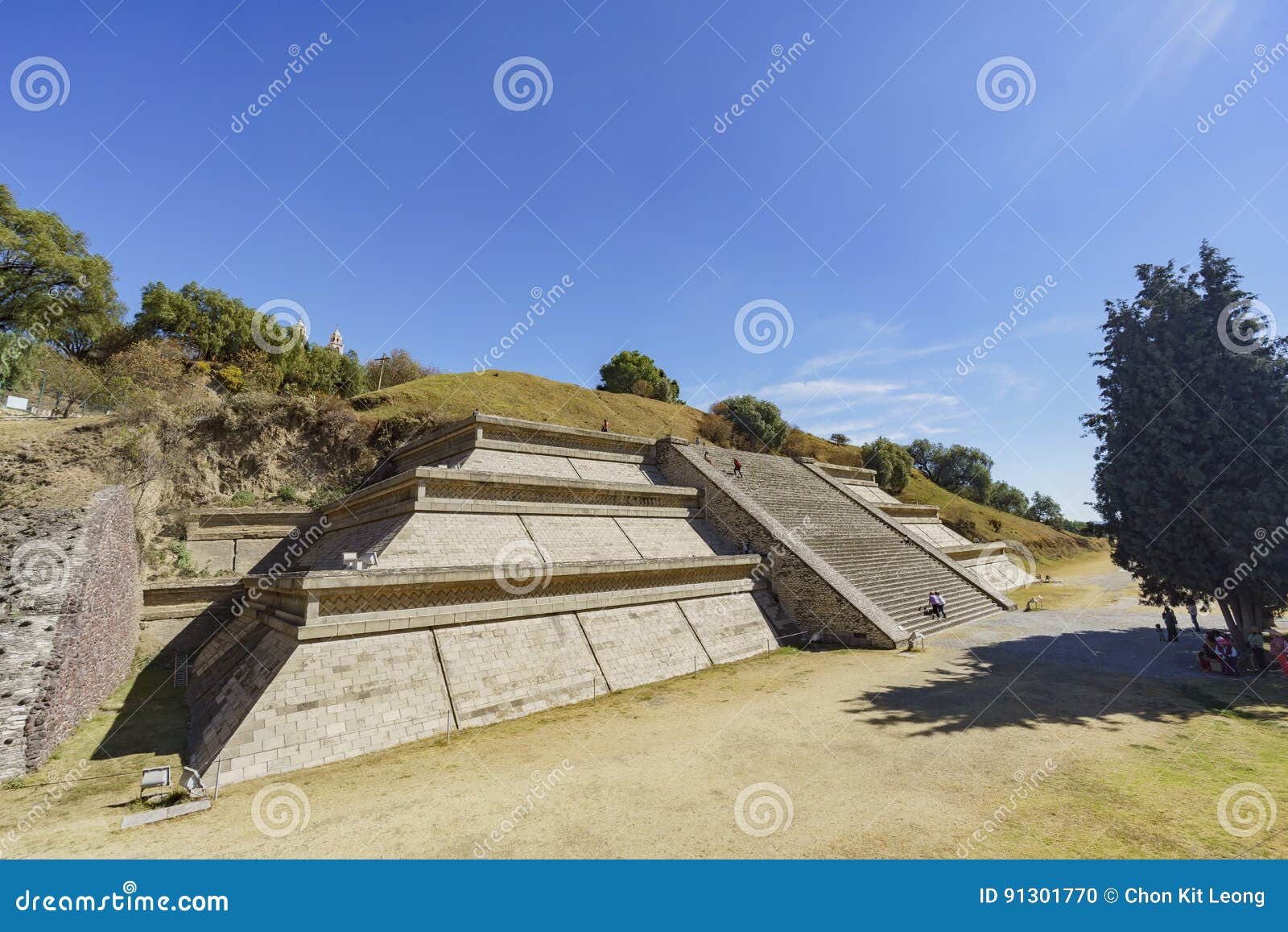 The Famous Pyramid of Cholula Stock Photo - Image of huge, afternoon ...