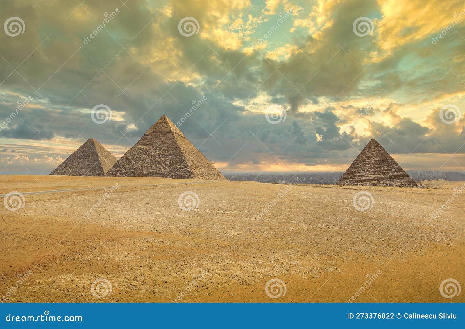 The Famous Pyramids of Egypt. Stock Photo - Image of cairo, chephren ...