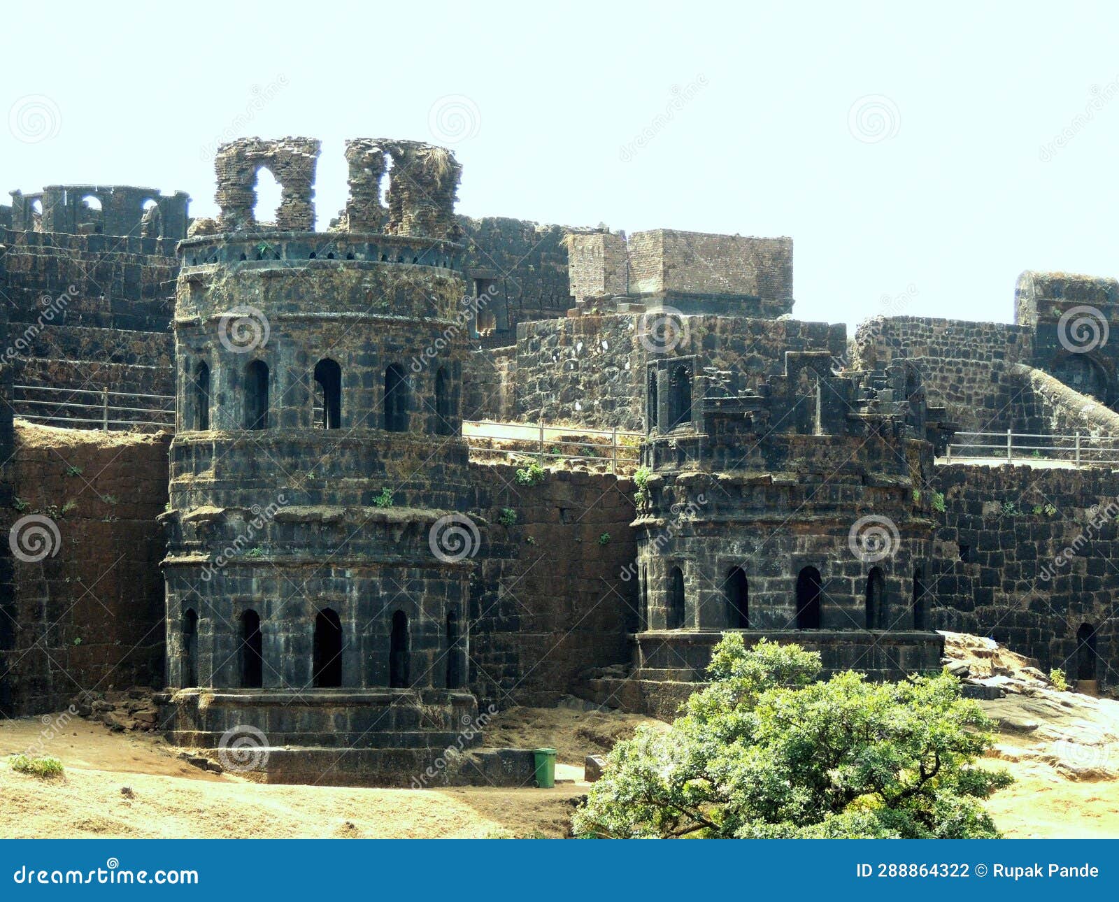 Famous Raigad fort Towers stock photo. Image of maharaj - 288864322