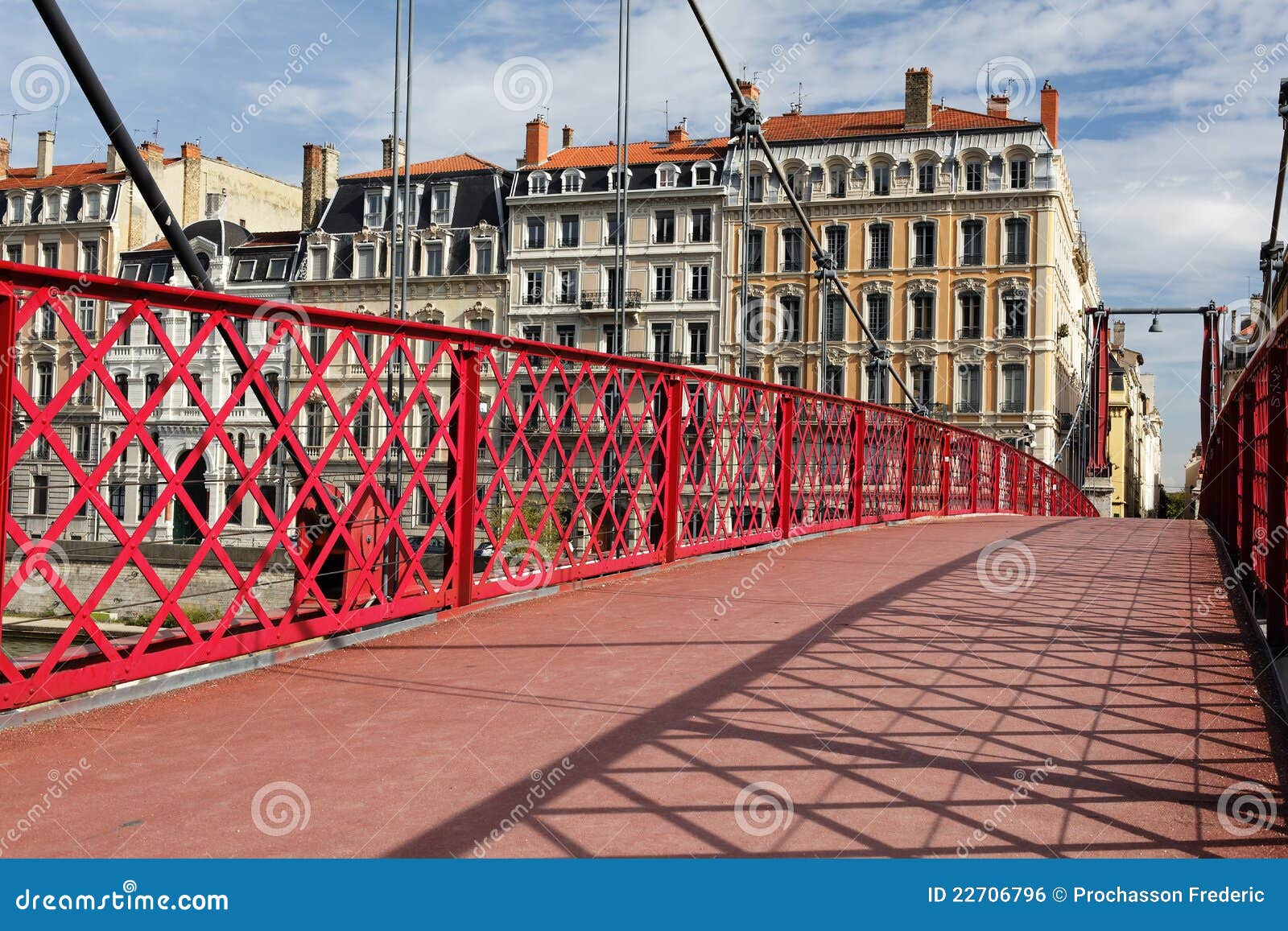 Famous red footbridge stock photo. Image of architecture - 22706796