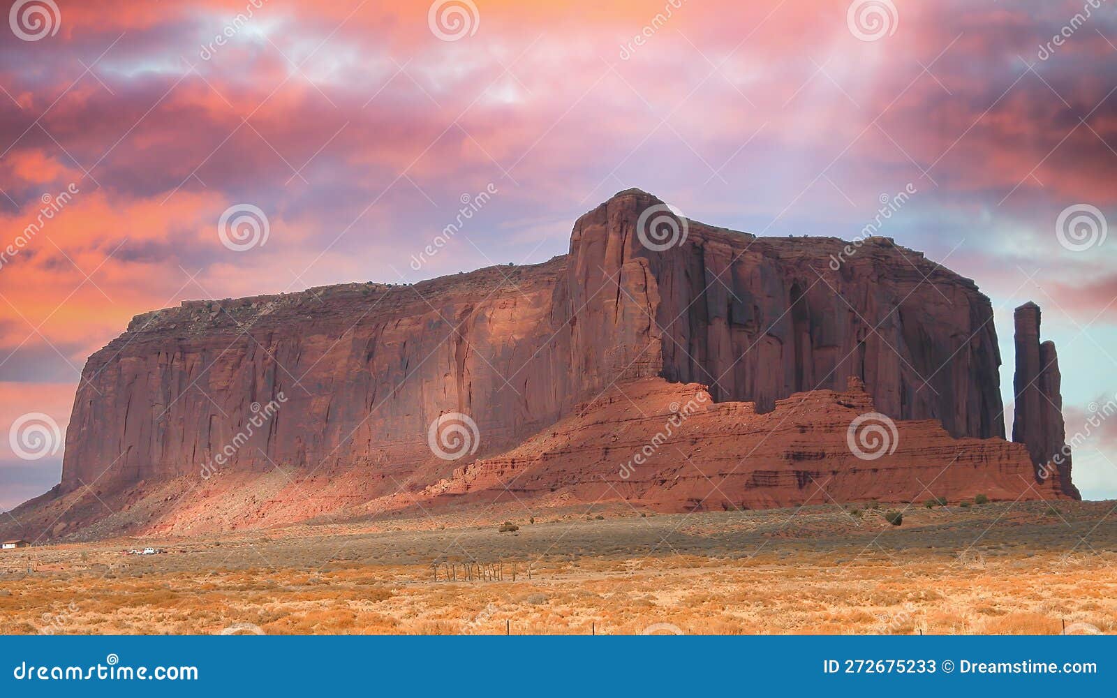 Famous Red Rocks of Monument Valley at Dusk Stock Image - Image of mesa ...