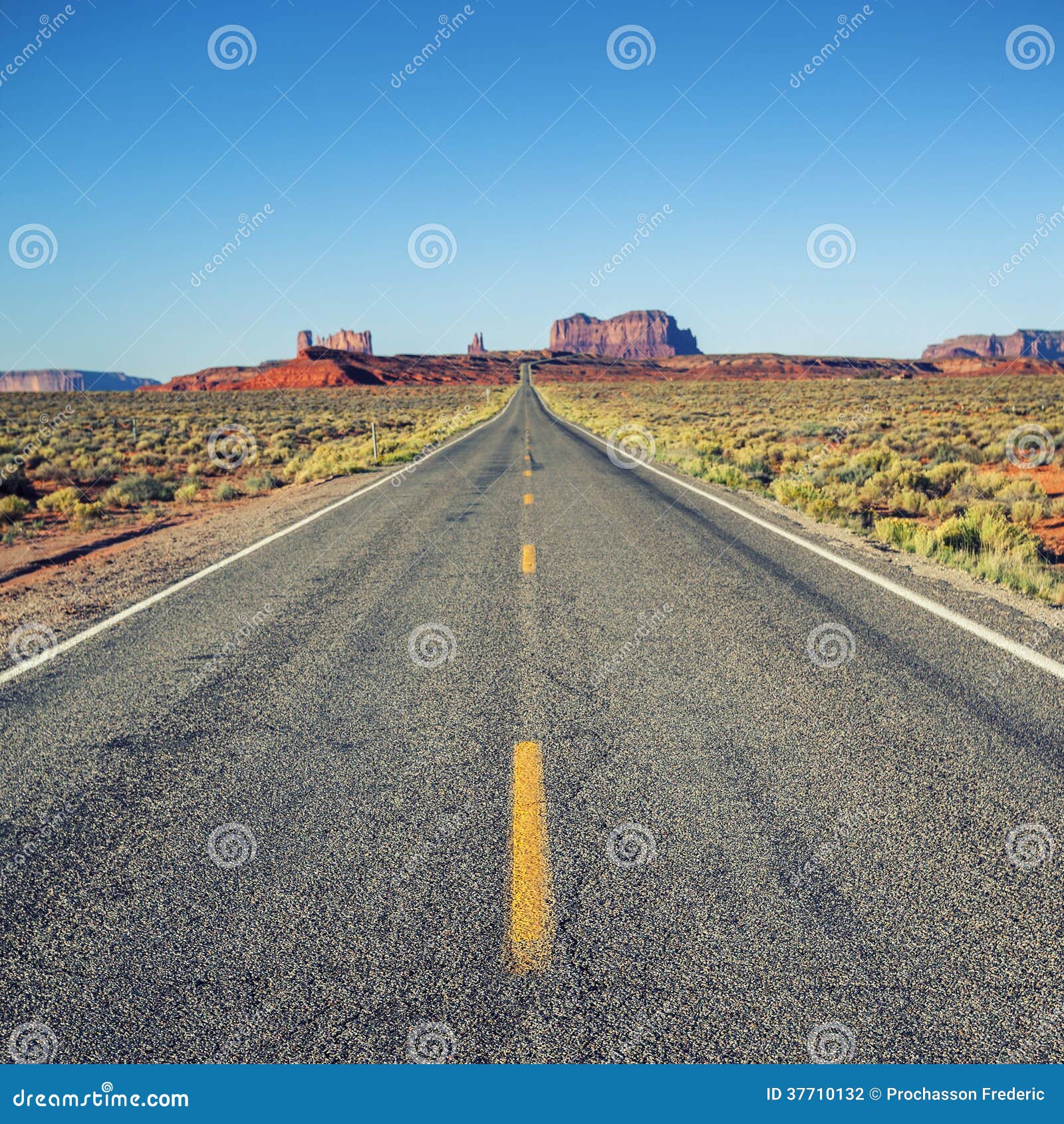 Famous Road To Monument Valley Stock Photo - Image of monument, sunrise ...