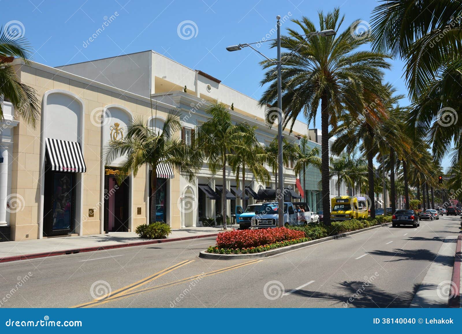 Famous Rodeo drive street editorial image. Image of california - 38140040