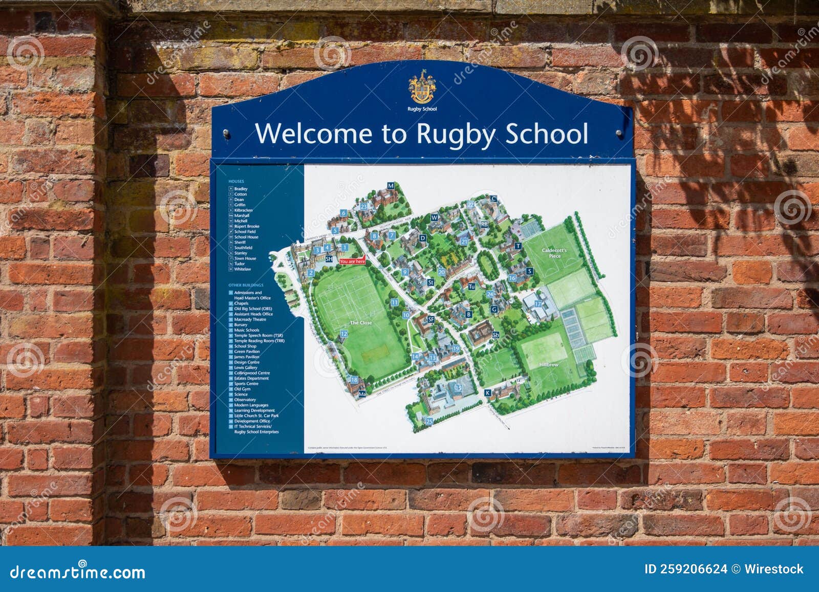 Famous Rugby School Map. UK Editorial Stock Image - Image of symbol ...