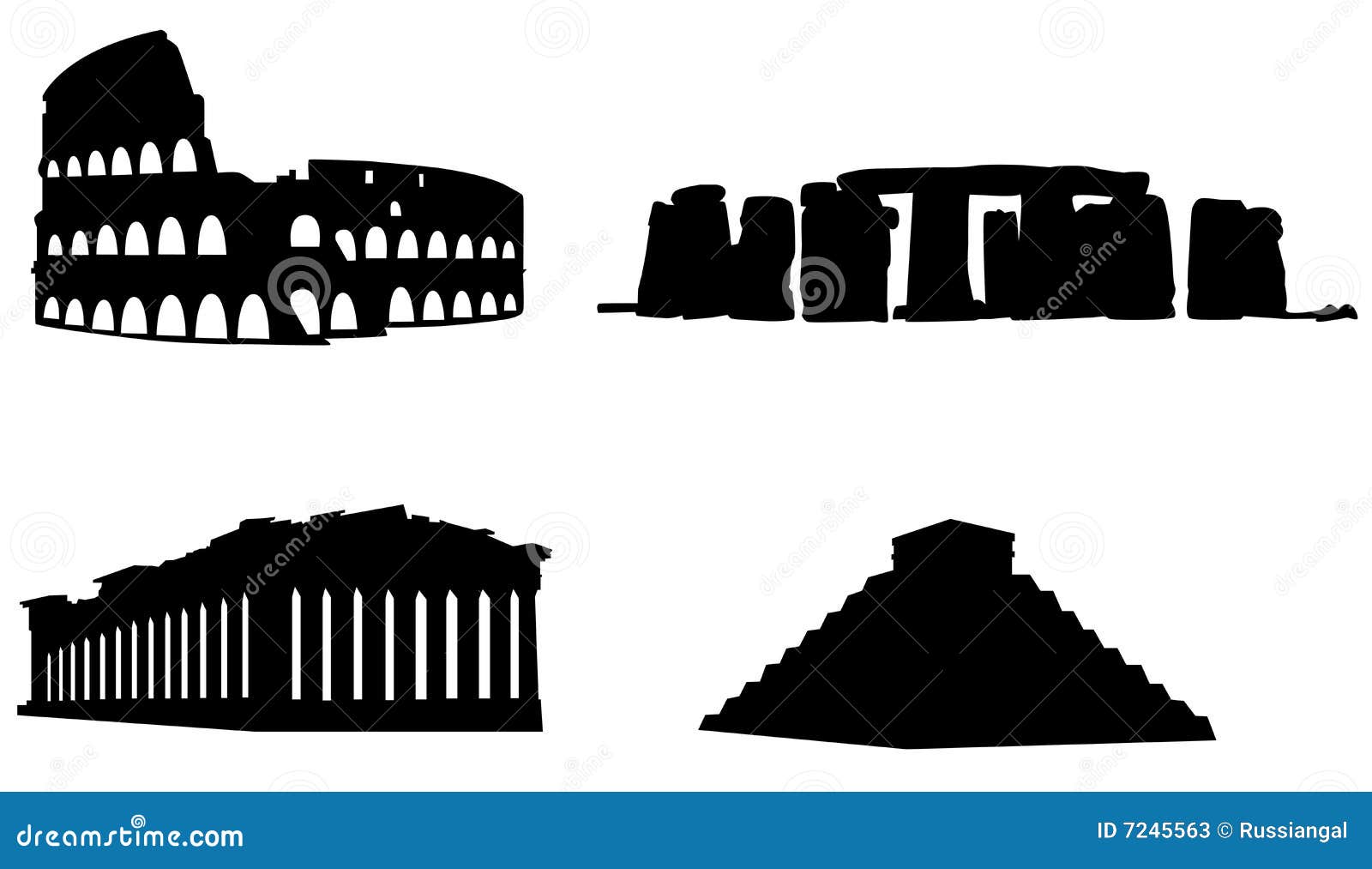 Famous ruins stock vector. Illustration of italy, illustrations - 7245563
