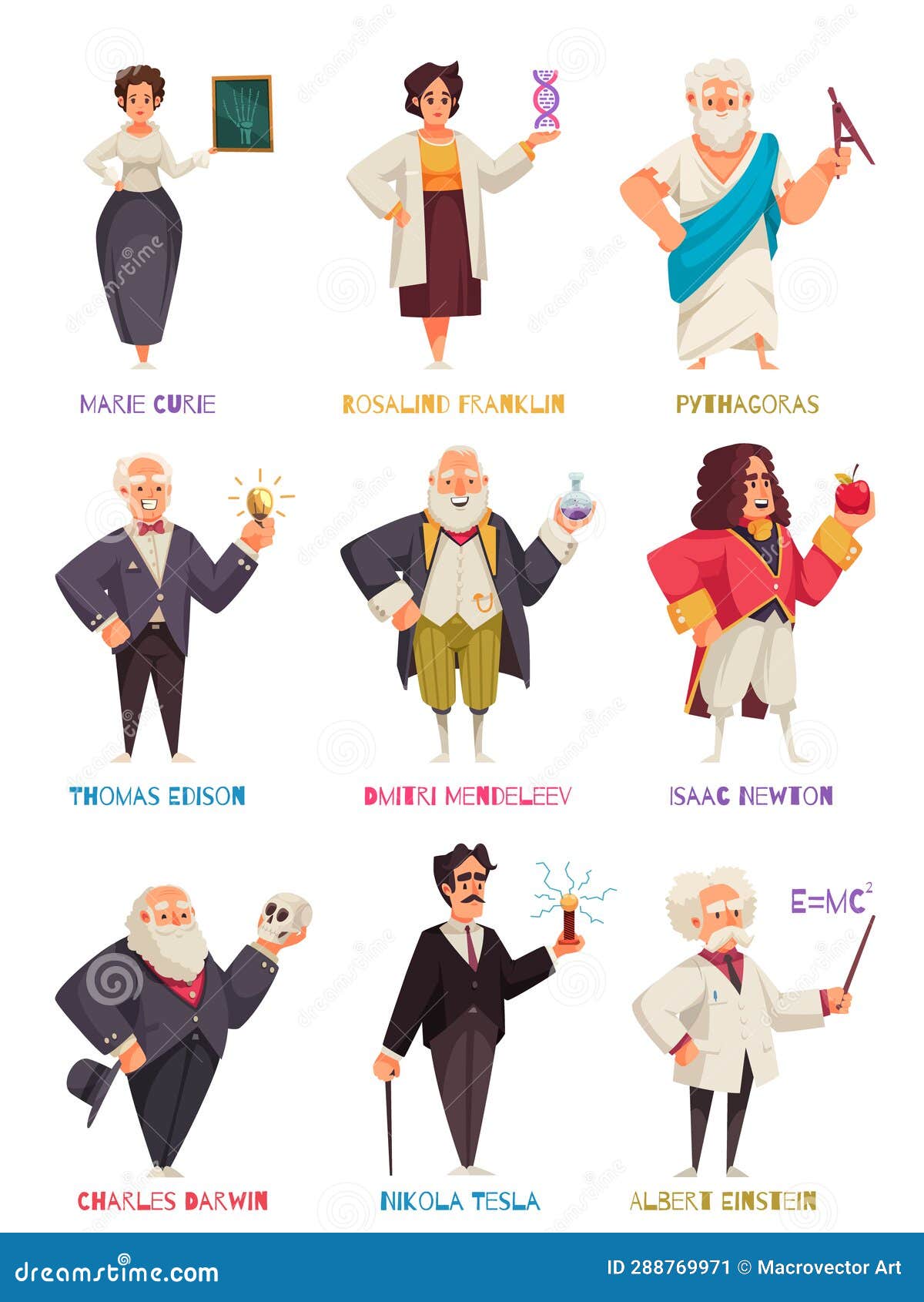 Famous Scientists Stock Illustrations – 109 Famous Scientists Stock ...