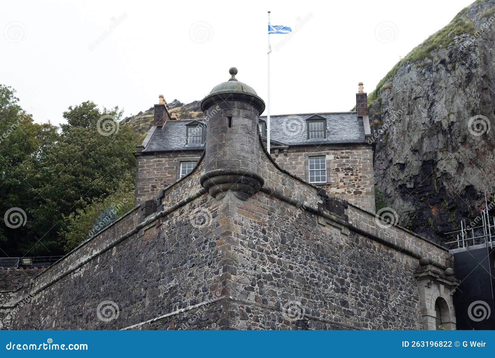The Famous Scottish Castle Dunbarton Rock on a Spring Day Stock Photo ...