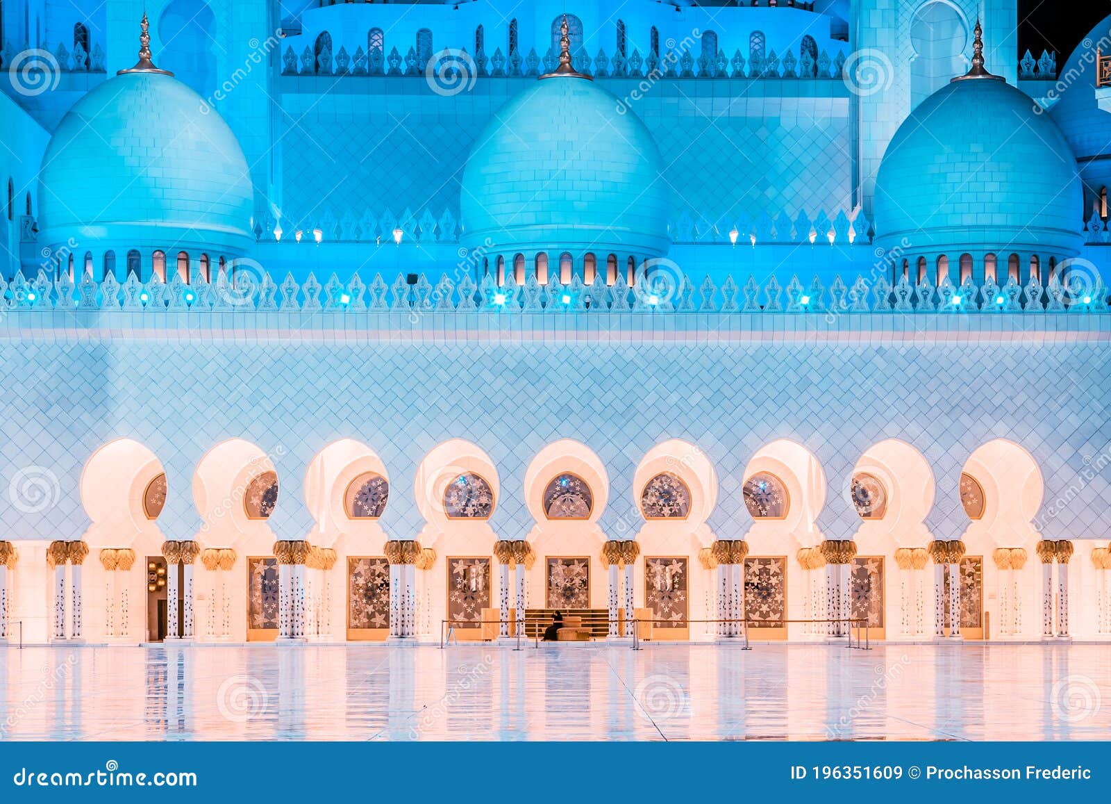 Mosque by night stock image. Image of islam, grand, dhabi - 196351609