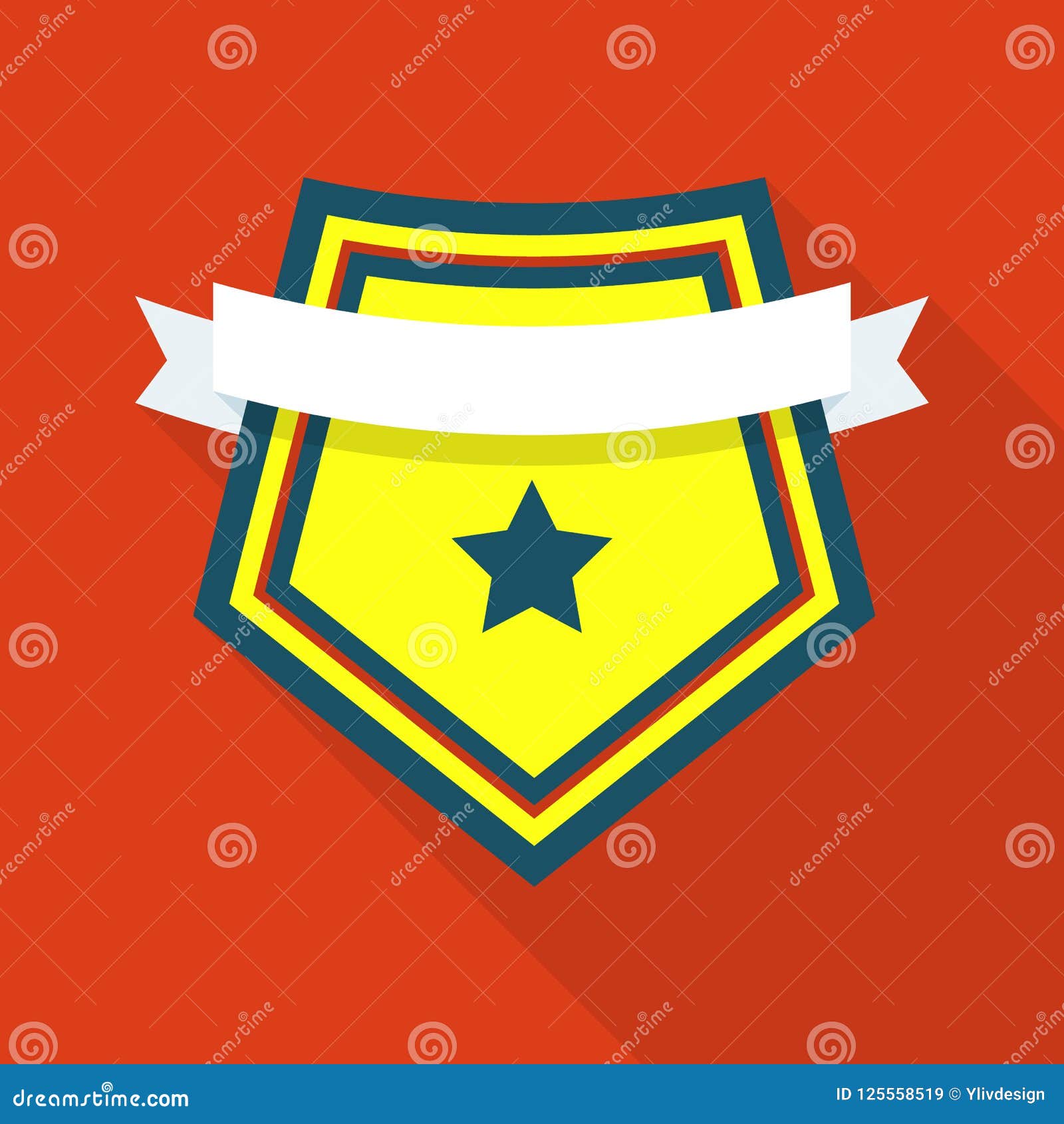 Famous Shield Icon, Flat Style Stock Illustration - Illustration of ...