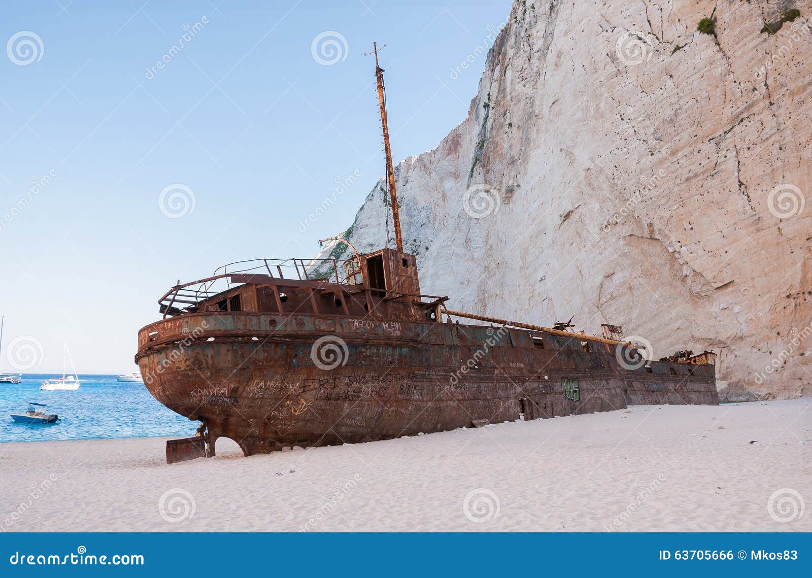 Famous Shipwreck on Navagio Beach Editorial Photo - Image of steel ...