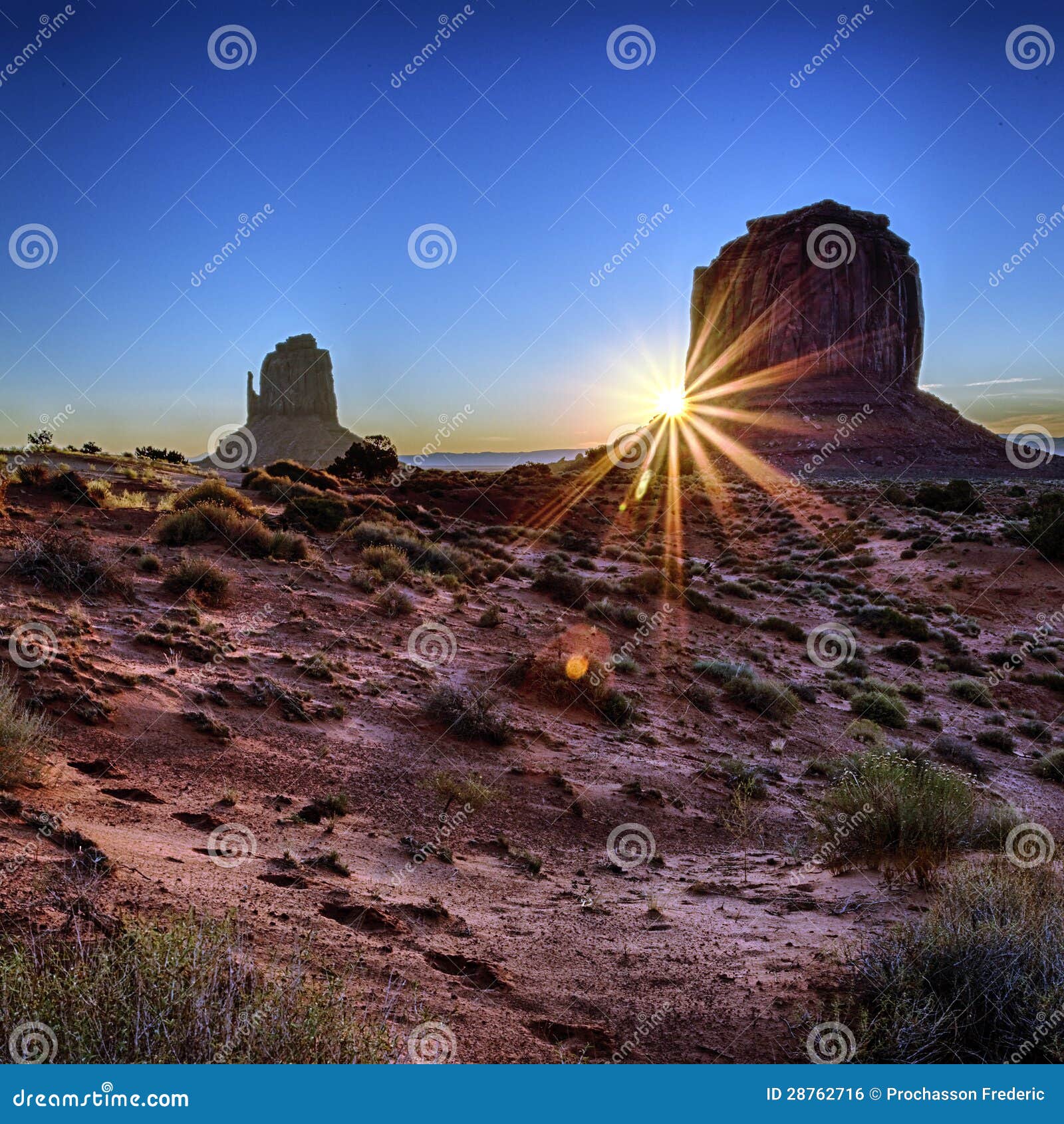 Famous Sunrise at Monument Valley Stock Photo - Image of morning ...