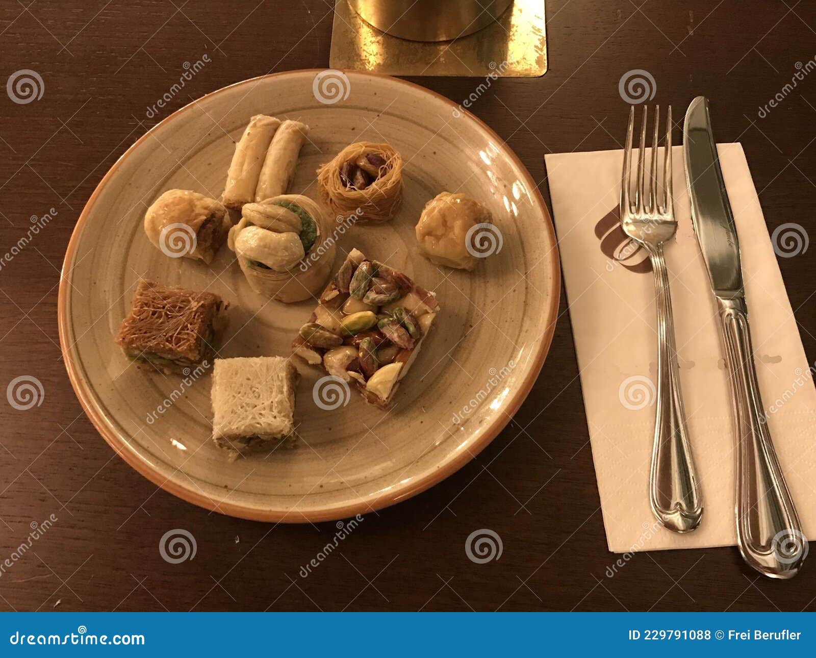 Famous Sweets in Istanbul Turkey Stock Photo - Image of plate ...