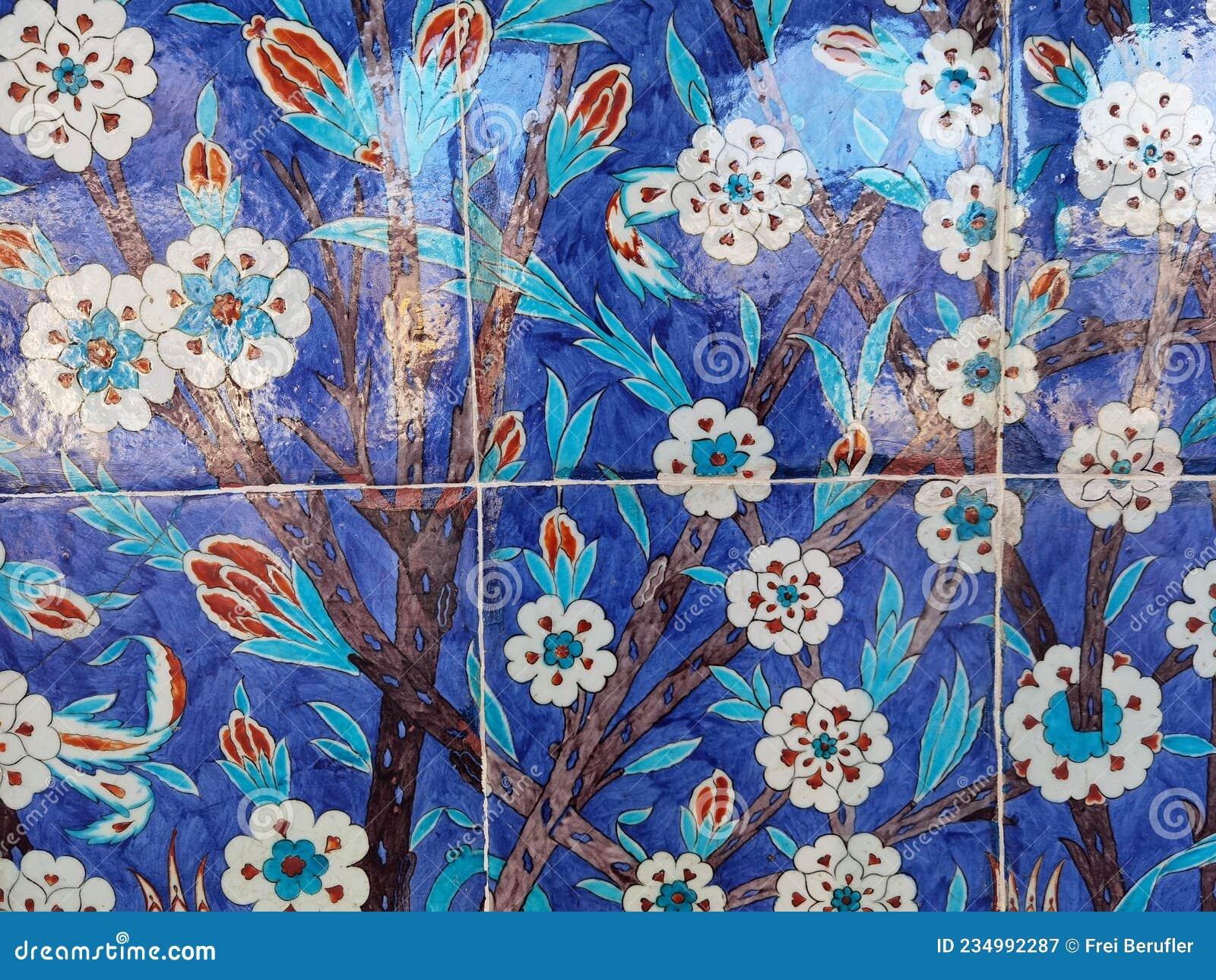 Famous Tiles on Mosques in Istanbul from the 16th Century Stock Image ...