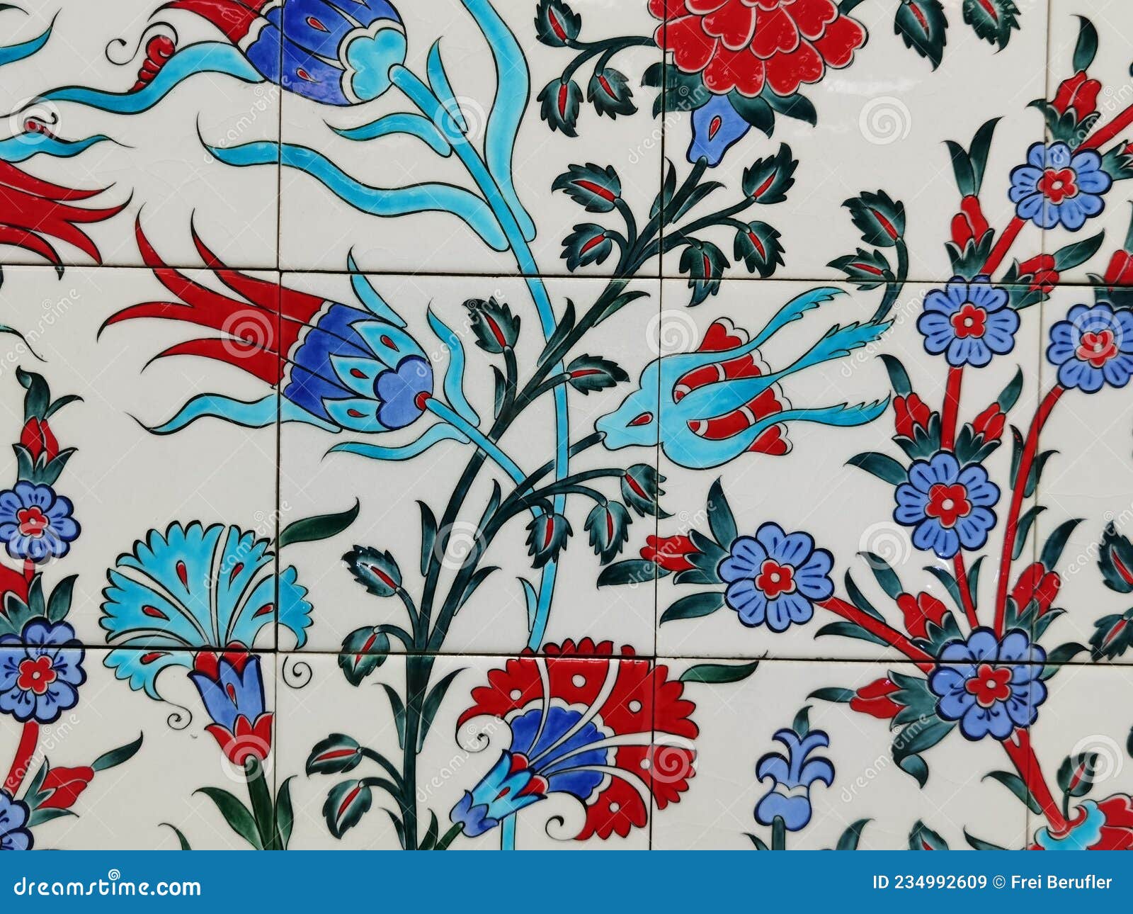 Famous Tiles on Mosques in Istanbul from the 16th Century Stock Image ...