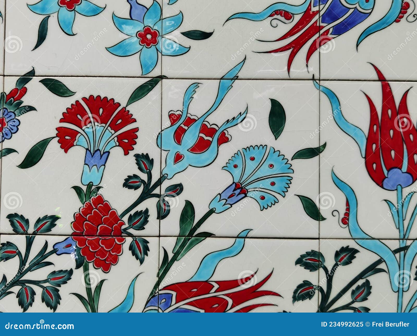 Famous Tiles on Mosques in Istanbul from the 16th Century Stock Image ...