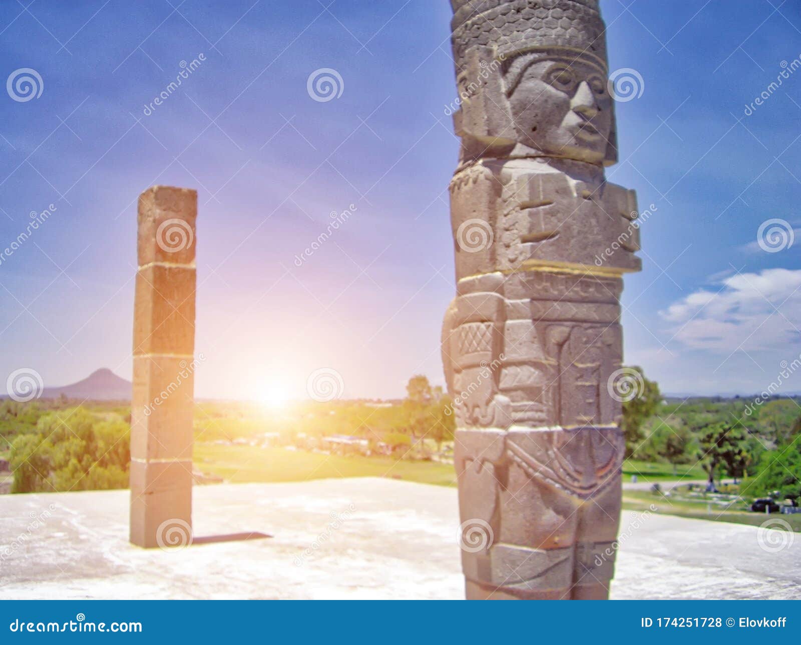 Famous Tula Pyramids and Statues Stock Photo - Image of landmark ...