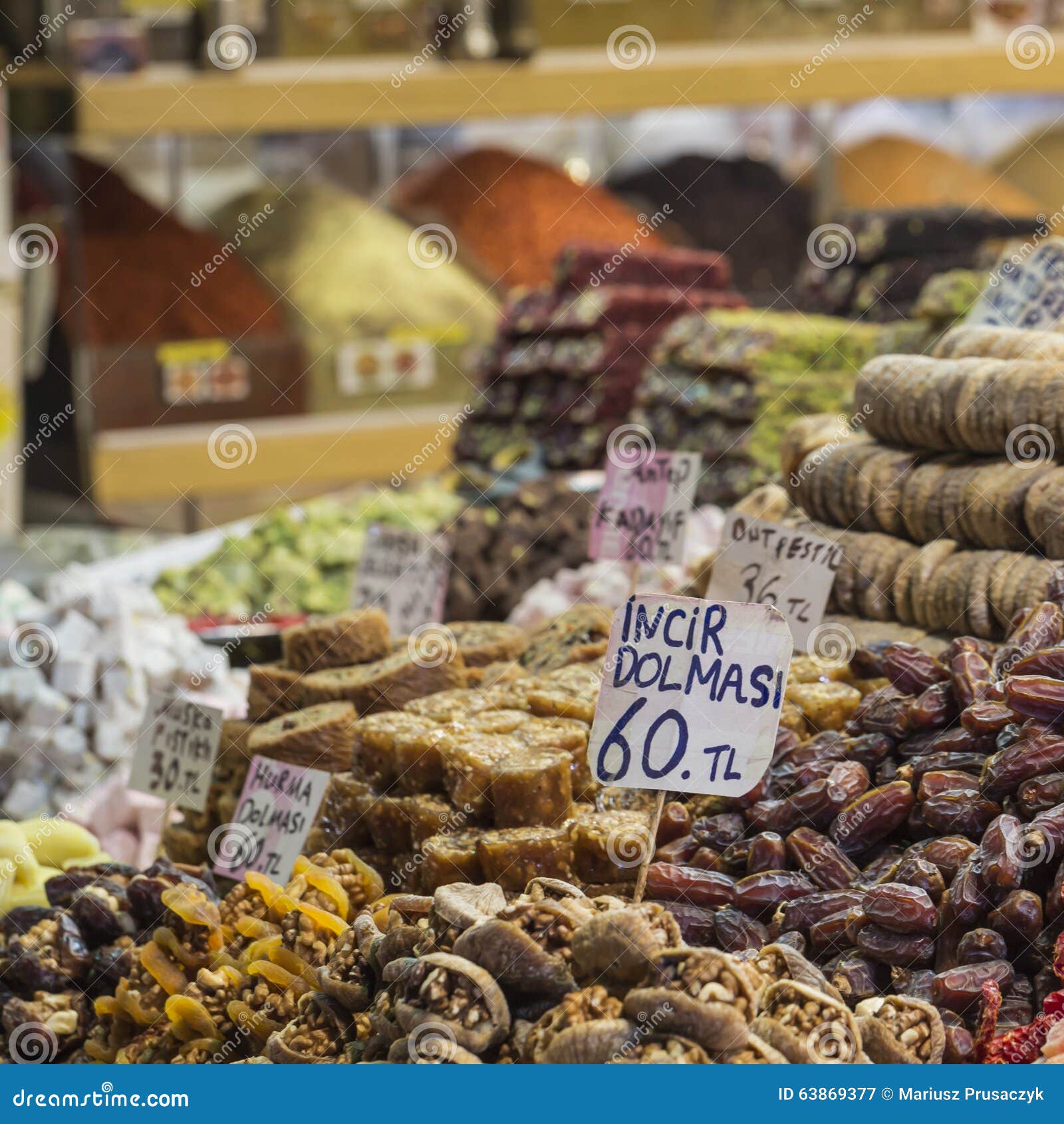 Famous Turkish Delights on the Market Stock Image - Image of delicious ...