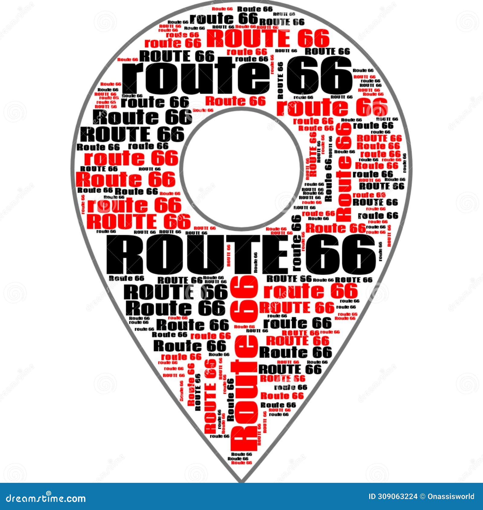 Famous US Roads. Route 66 Text Illustrations Stock Illustration ...