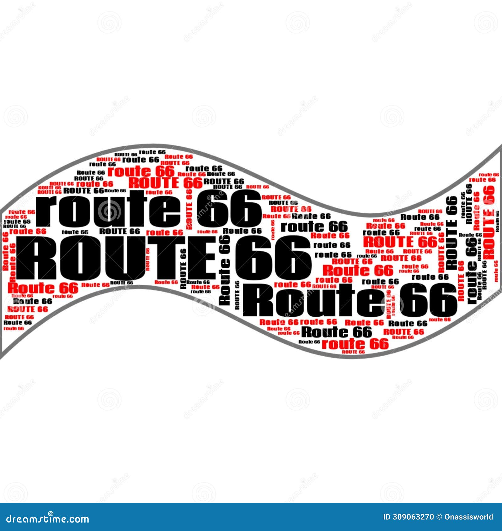 Famous US Roads. Route 66 Text Illustrations Stock Illustration ...