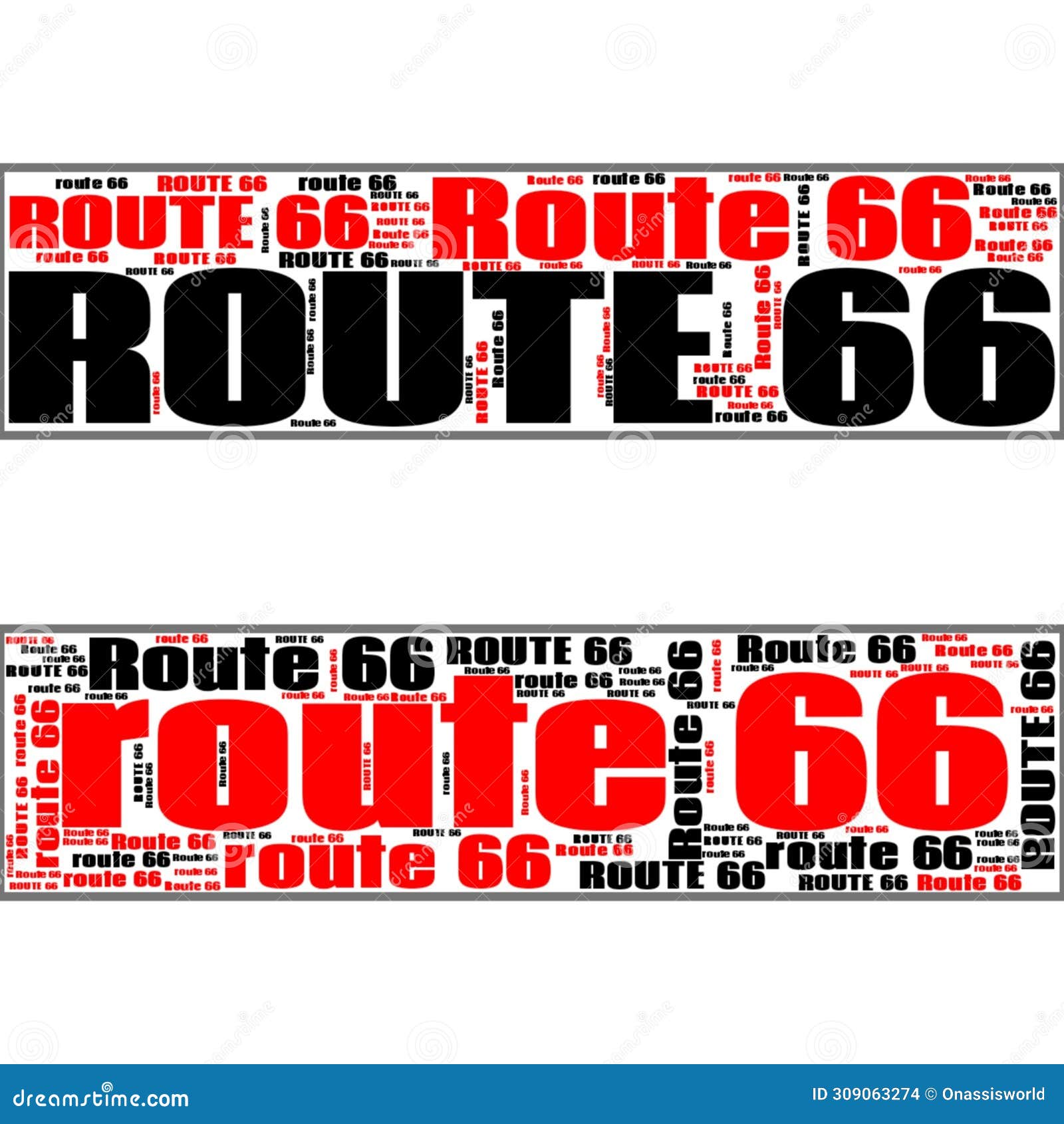 Famous US Roads. Route 66 Text Illustrations Stock Illustration ...