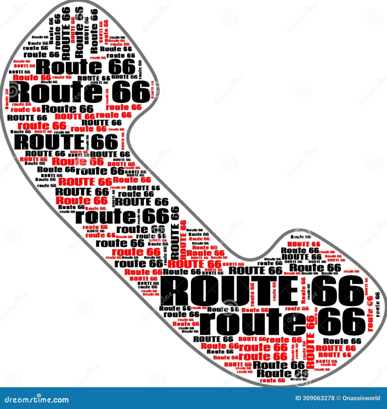 Famous US Roads. Route 66 Text Illustrations Stock Illustration ...