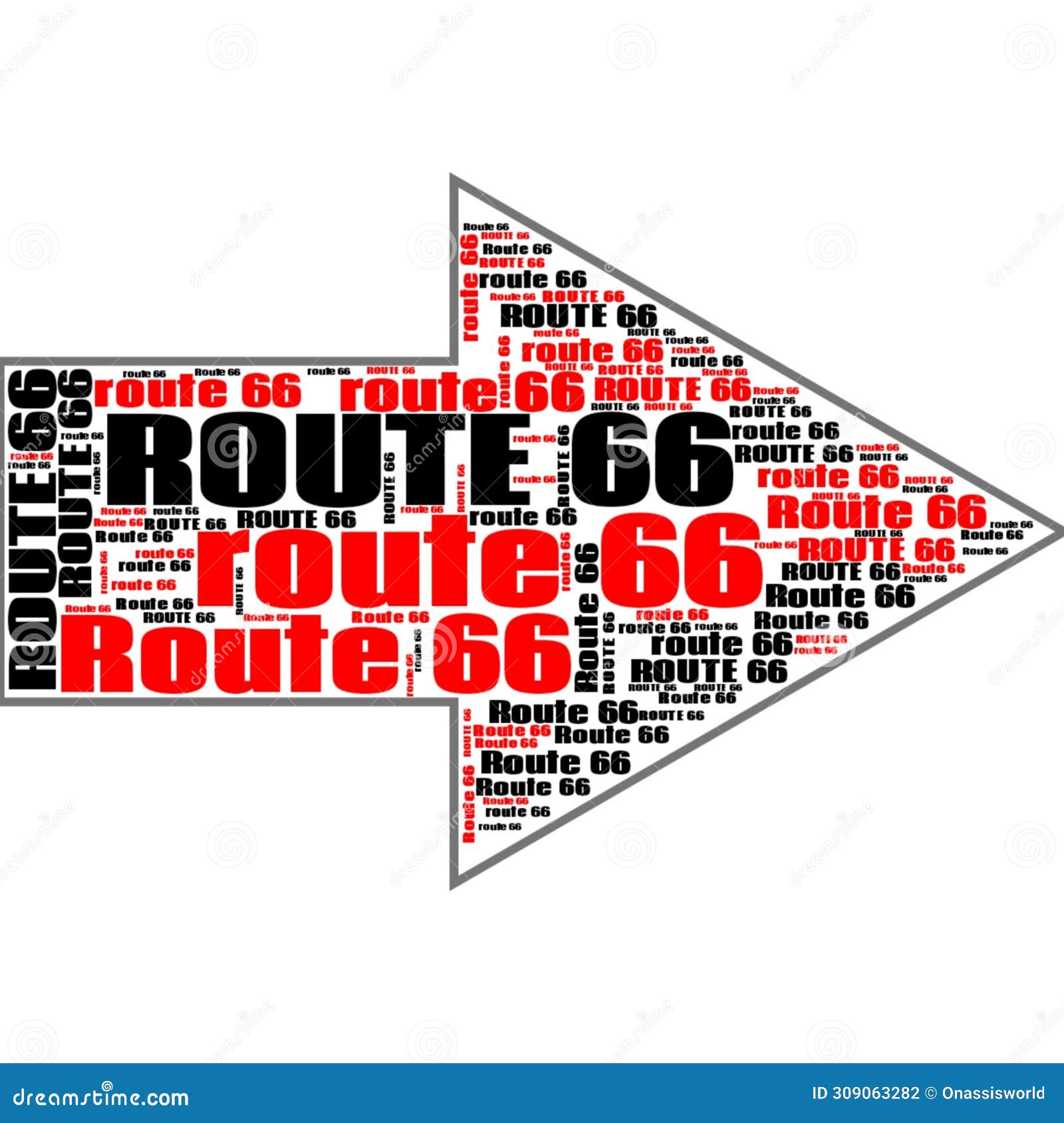 Famous US Roads. Route 66 Text Illustrations Stock Illustration ...