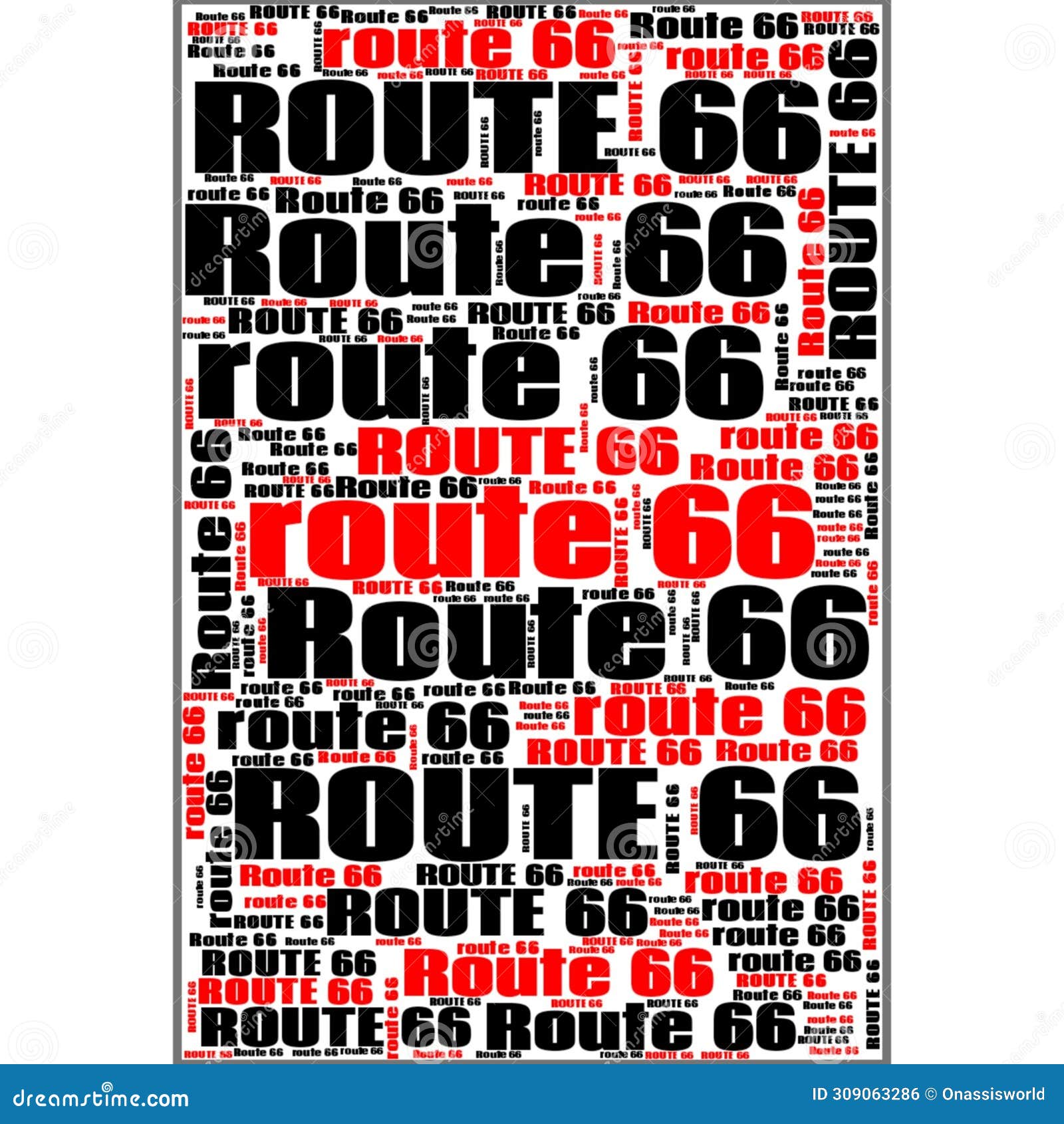 Famous US Roads. Route 66 Text Illustrations Stock Illustration ...