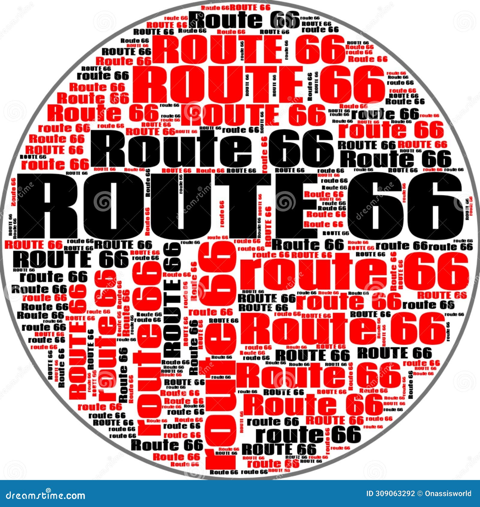 Famous US Roads. Route 66 Text Illustrations Stock Photo - Image of ...