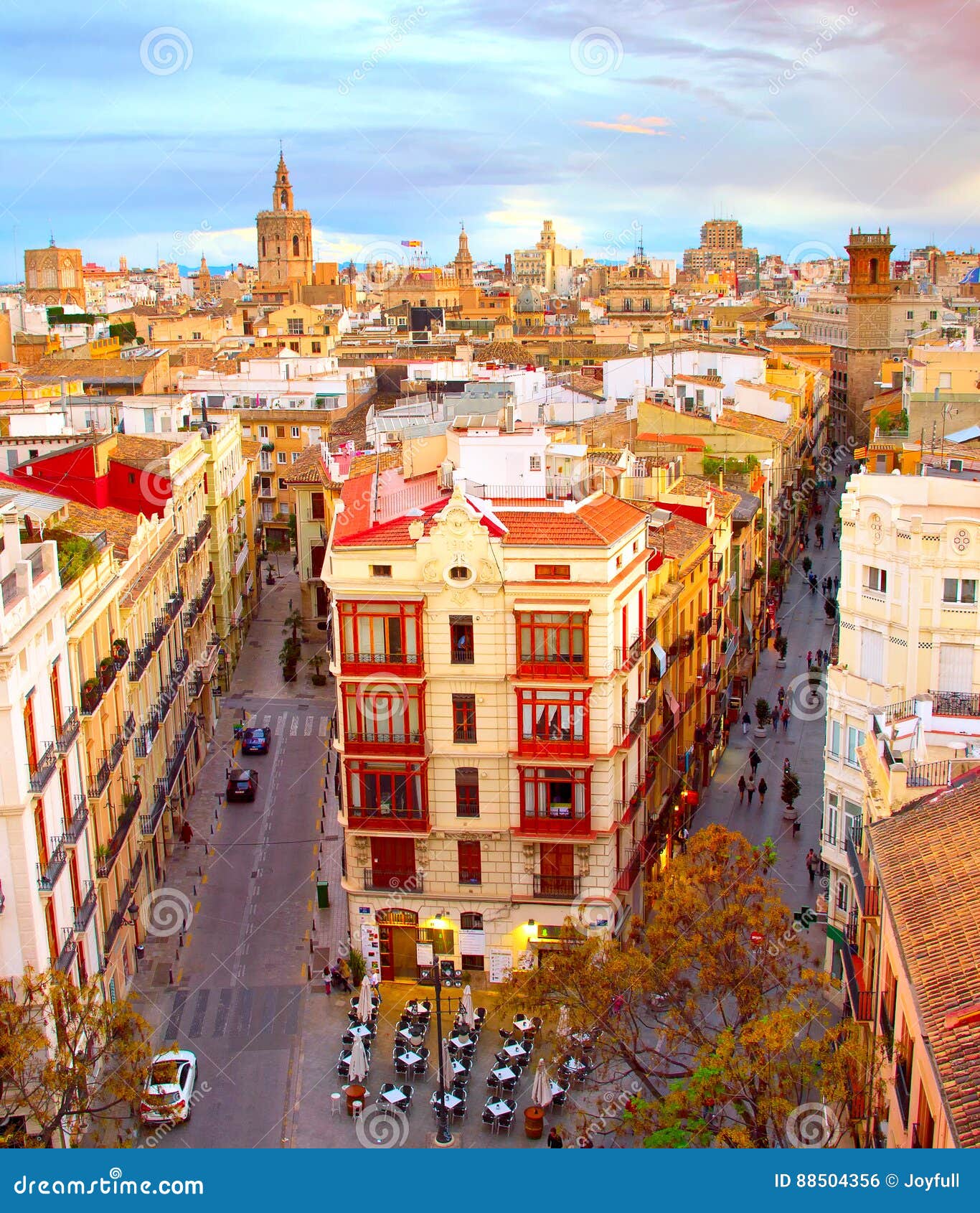 Famous Valencia Old Town, Spain Stock Photo - Image of cityscape ...