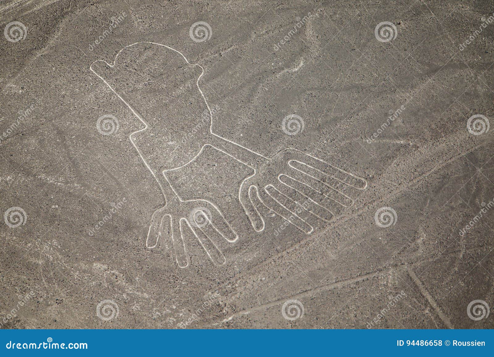 The Famous View of the Hands in Nazca, Peru Stock Photo - Image of ...