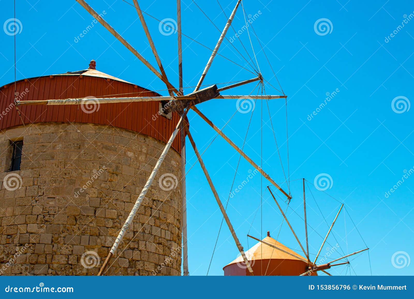 The Famous Windmills on the Rhodes, Greece Stock Photo - Image of ...
